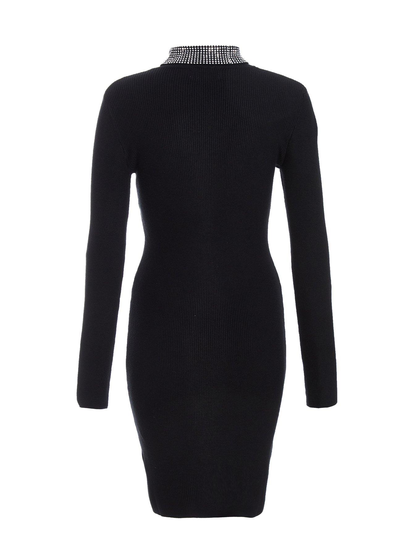 Quiz Black Diamante Embellished Dress | Very.co.uk