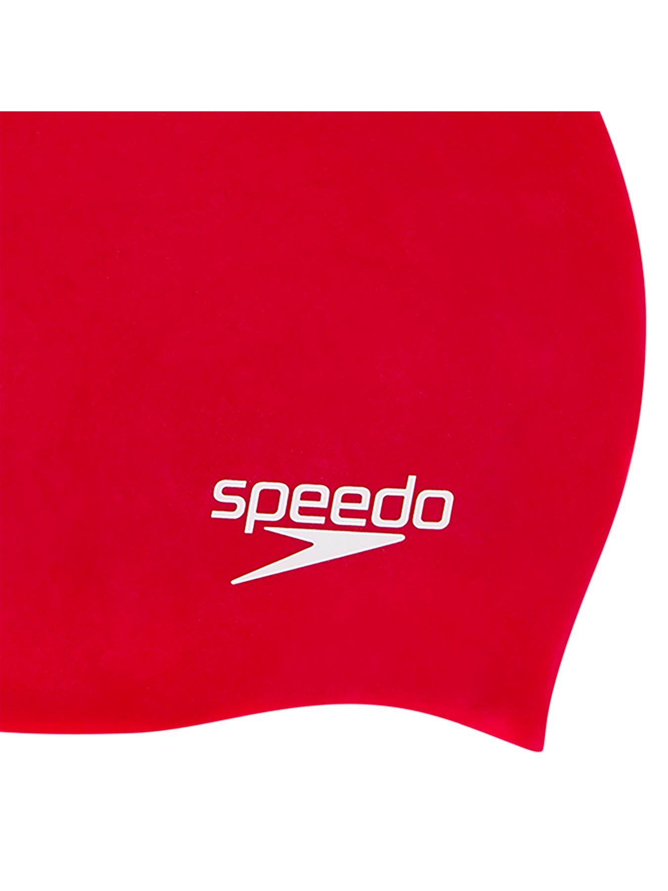 Speedo Plain Moulded Silicone Junior Swimming Cap - Red | Very
