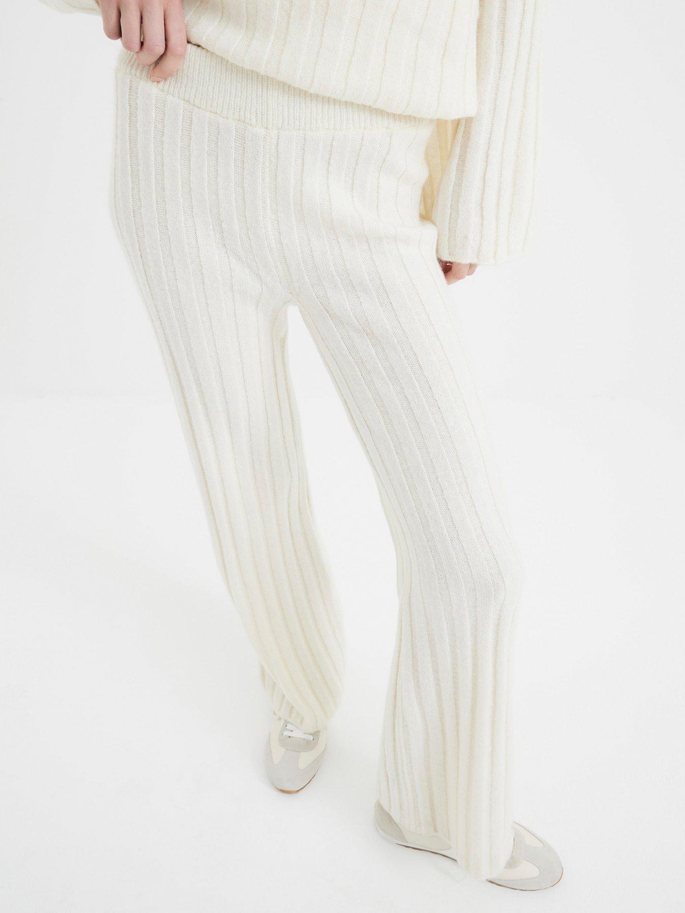 River Island Ribbed Flare Trouser - Cream | Very