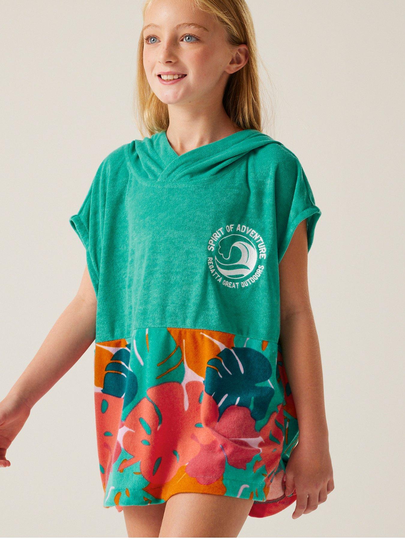 Regatta Kids Towelling Robe- Green | Very