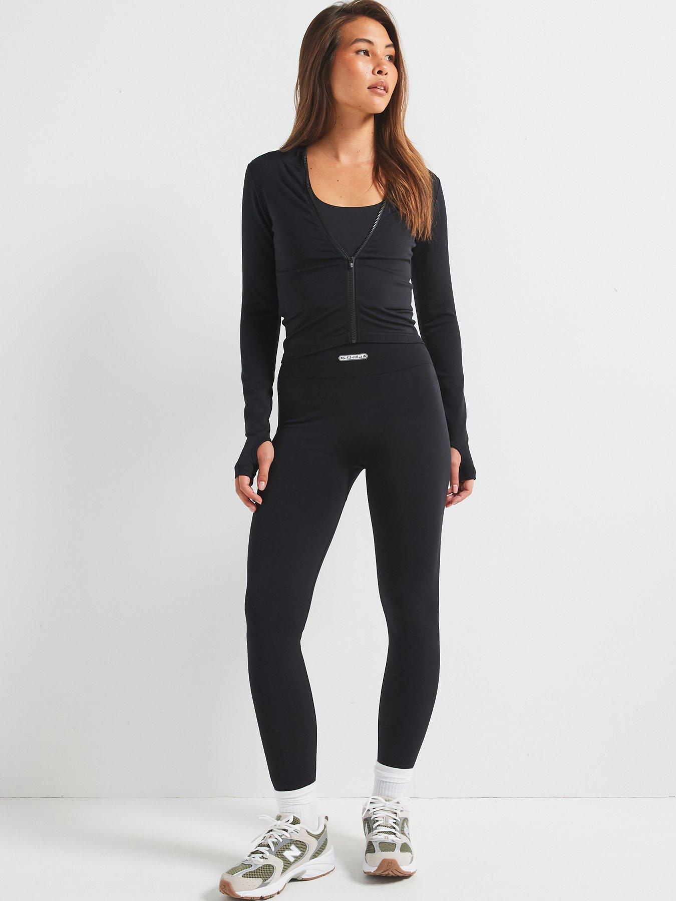 Peach Fit Women's Lucia Zip Thru Top - Black | Very