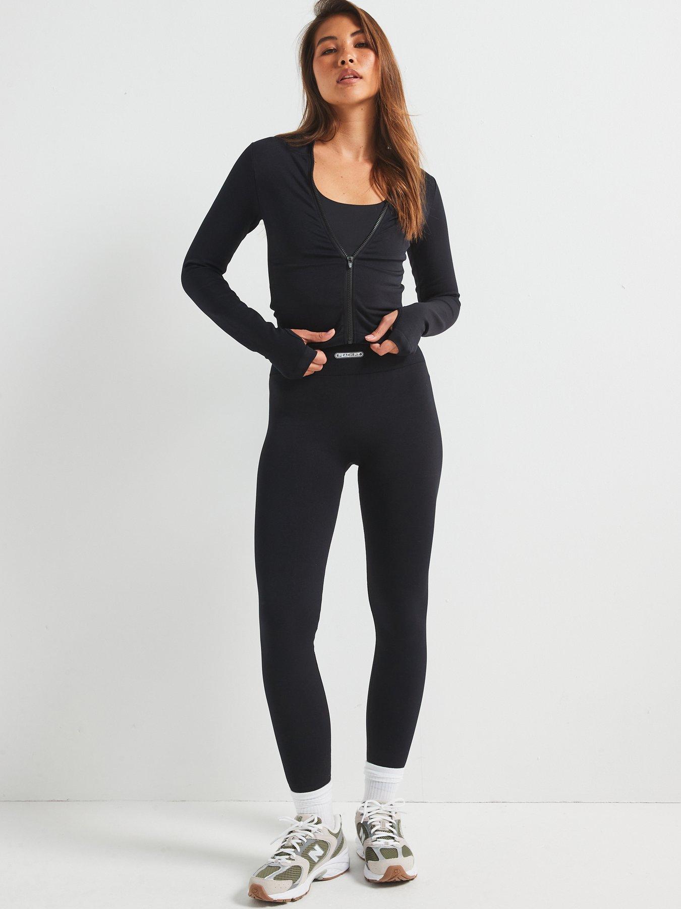 Peach Fit Women's Lucia Zip Thru Top - Black | Very