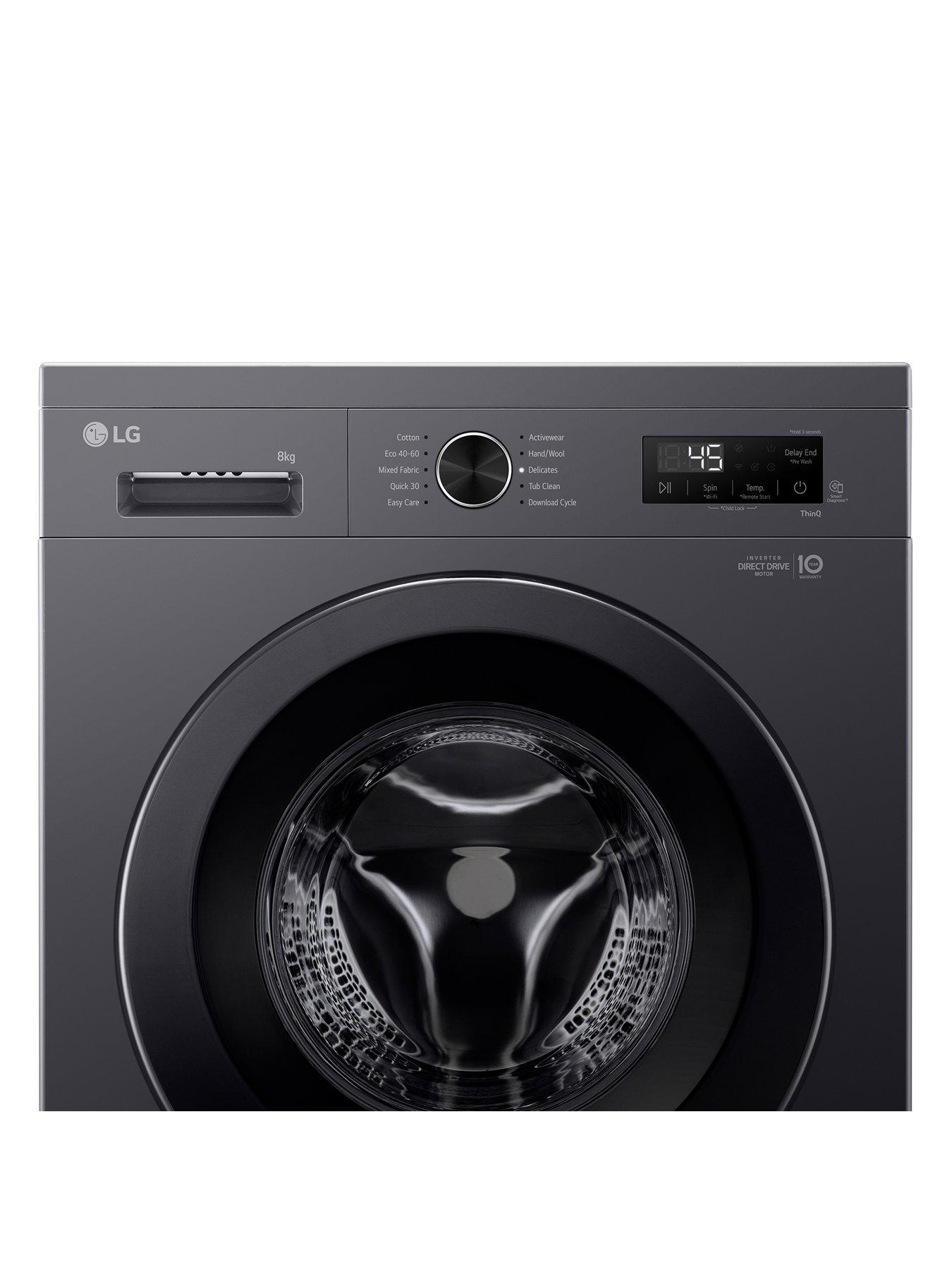 LG F4X1008NMK 8kg Load, 1400 Spin Washing Machine - Slate Grey | Very