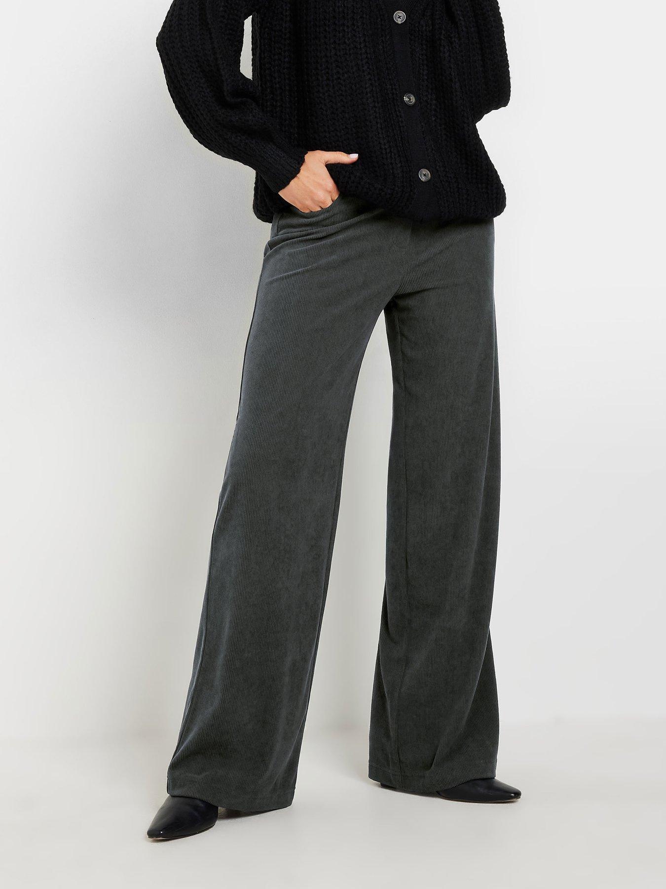 Long Tall Sally Tall Cord Wide Leg Jean 34" - Grey | Very