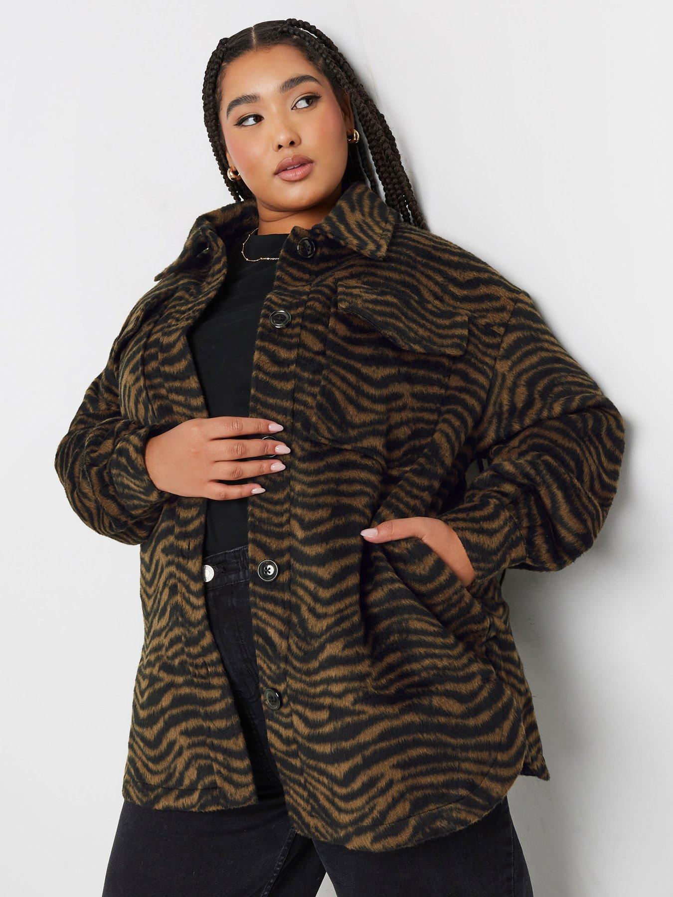 Yours Curve Tiger Print Short Shacket | Very