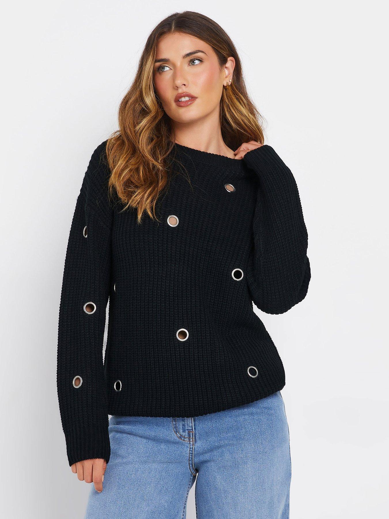 Long Tall Sally Eyelet Jumper - Black | Very