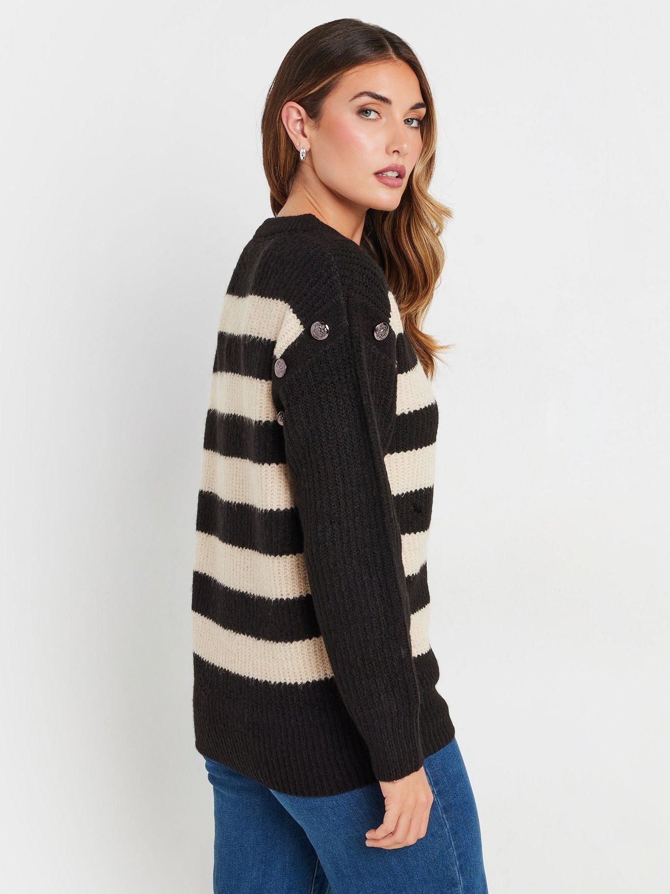 Long Tall Sally Tall Button Shoulder Cable Knit Jumper | Very.co.uk