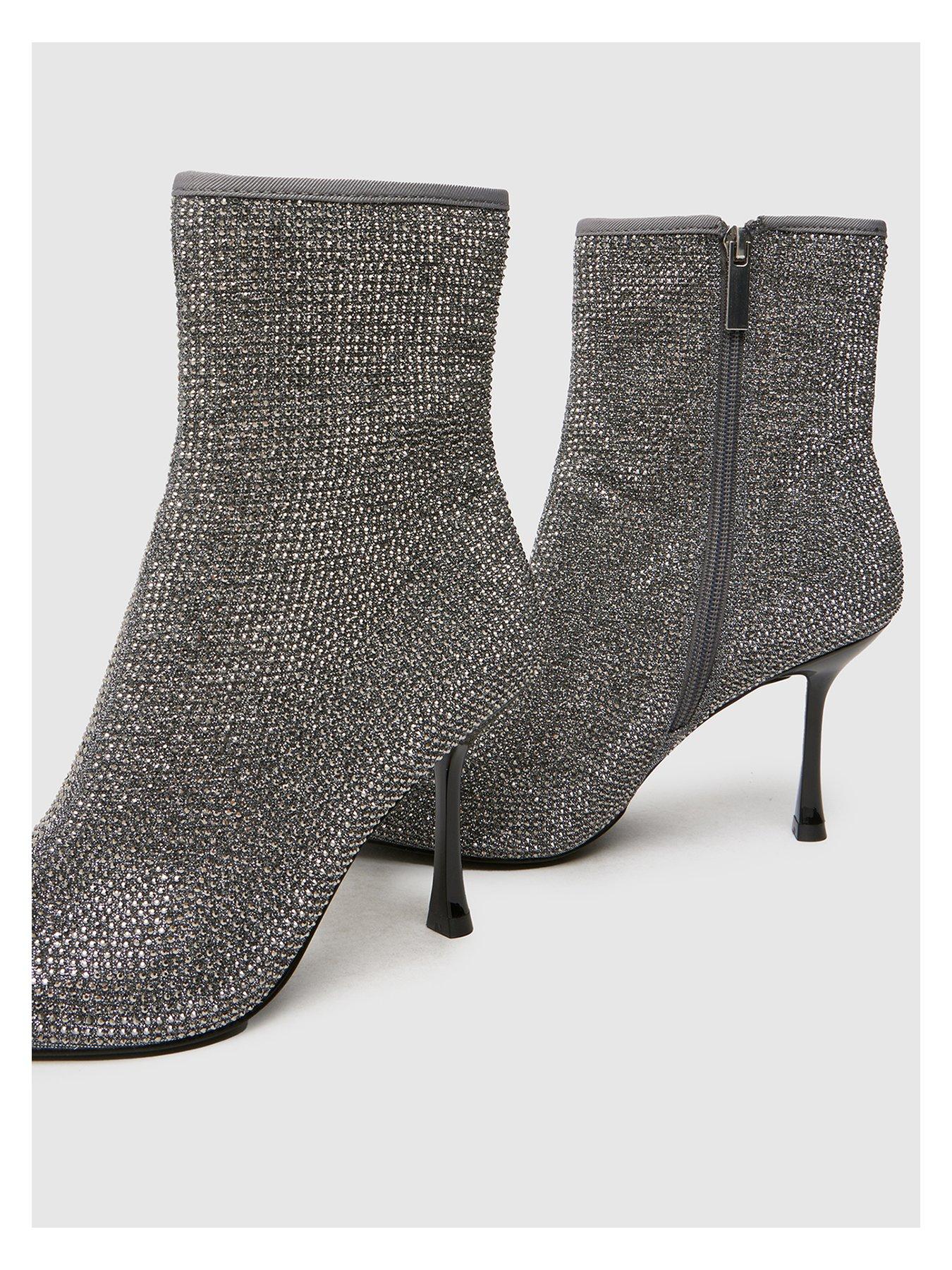 Schuh Brianna Embellished Ankle Boot - Silver | Very