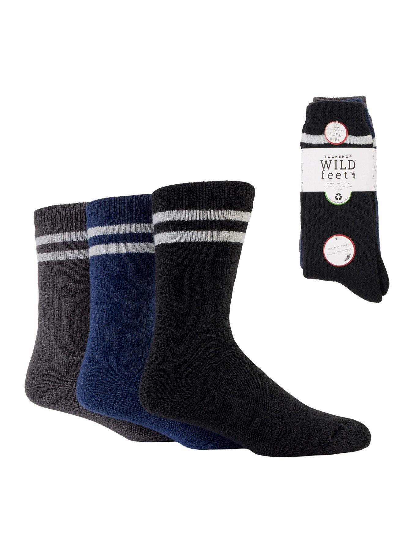 Wild Feet Wild Feet3 Pack Brushed Thermal Boot Crew Socks - Multi | Very