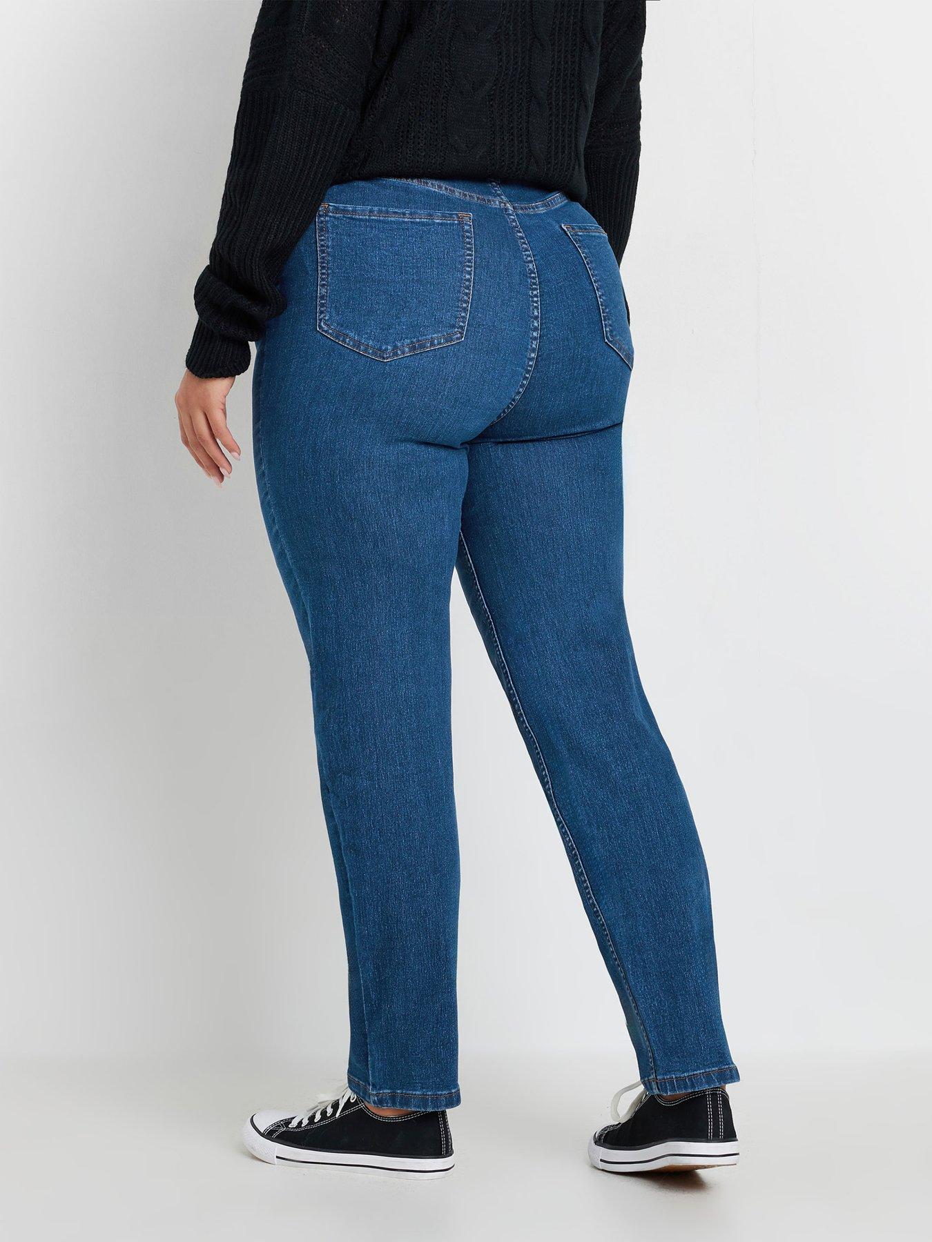 Yours Curve Ruby Straight Leg Jean 30" - Blue | Very