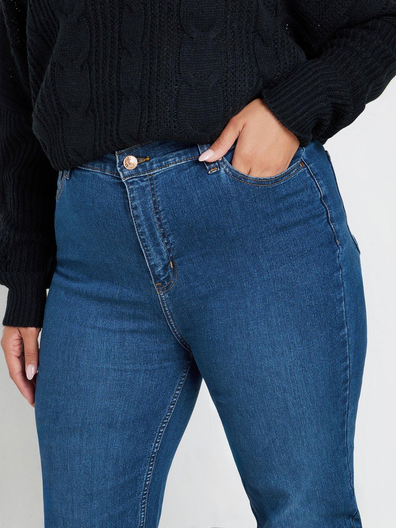 Yours Curve Ruby Straight Leg Jean 30" - Blue | Very