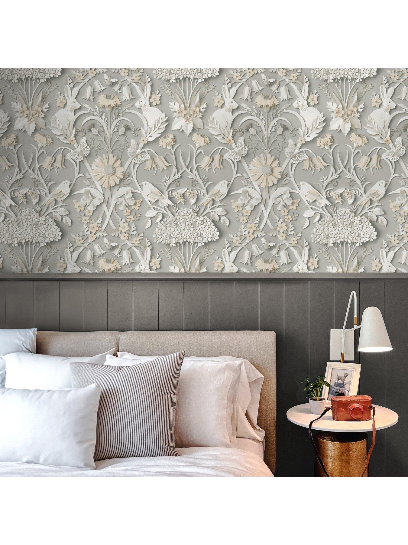 Fine Decor Woodland Soft Grey Wallpaper | Very