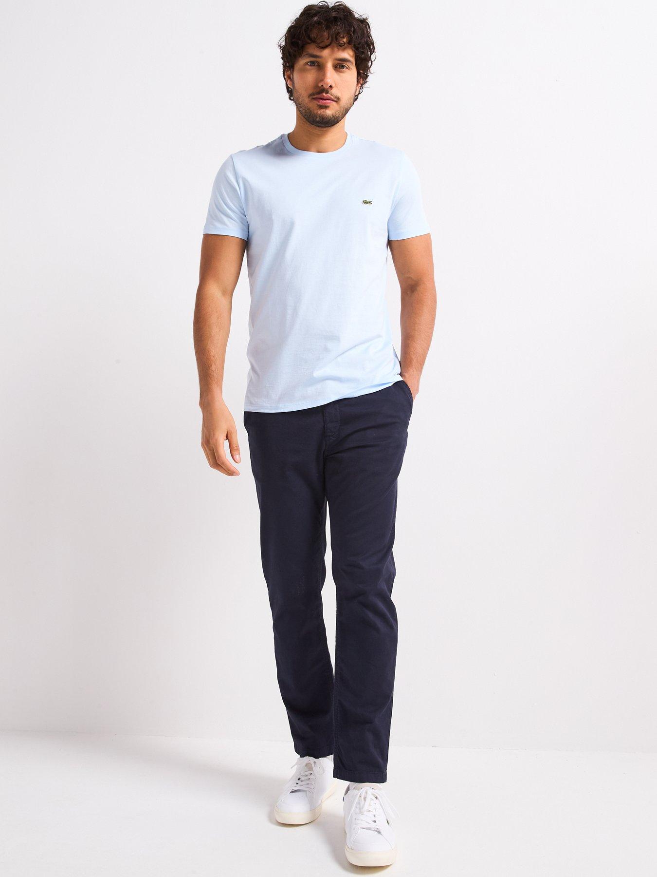 Lacoste Regular Fit Lightweight Cotton Pima Jersey T-Shirt - Light Blue ...
