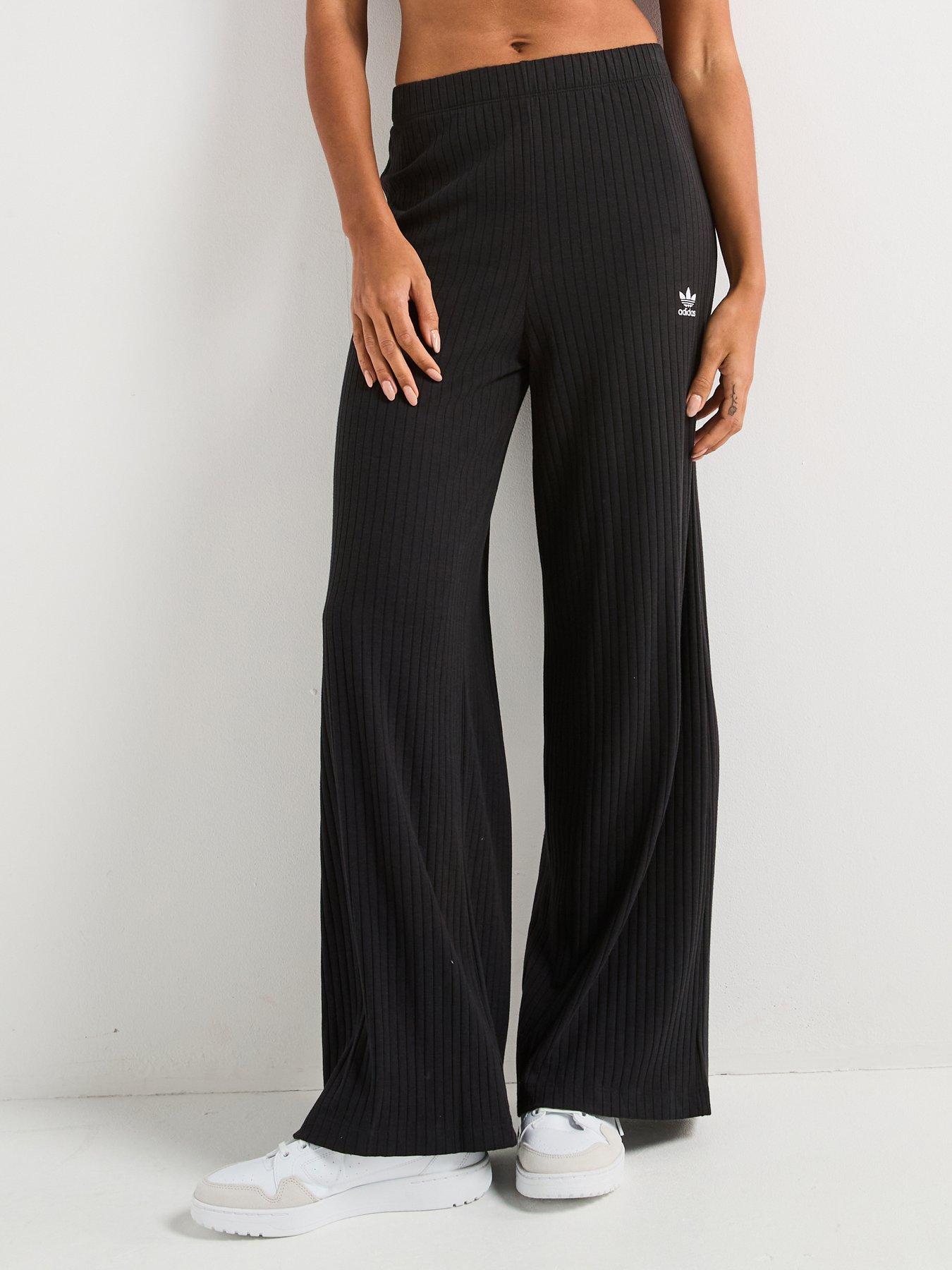 adidas Originals Womens Essentials Wide Rib Pants - Black | Very