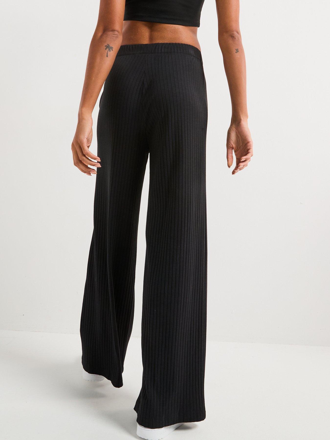 adidas Originals Womens Essentials Wide Rib Pants - Black | Very