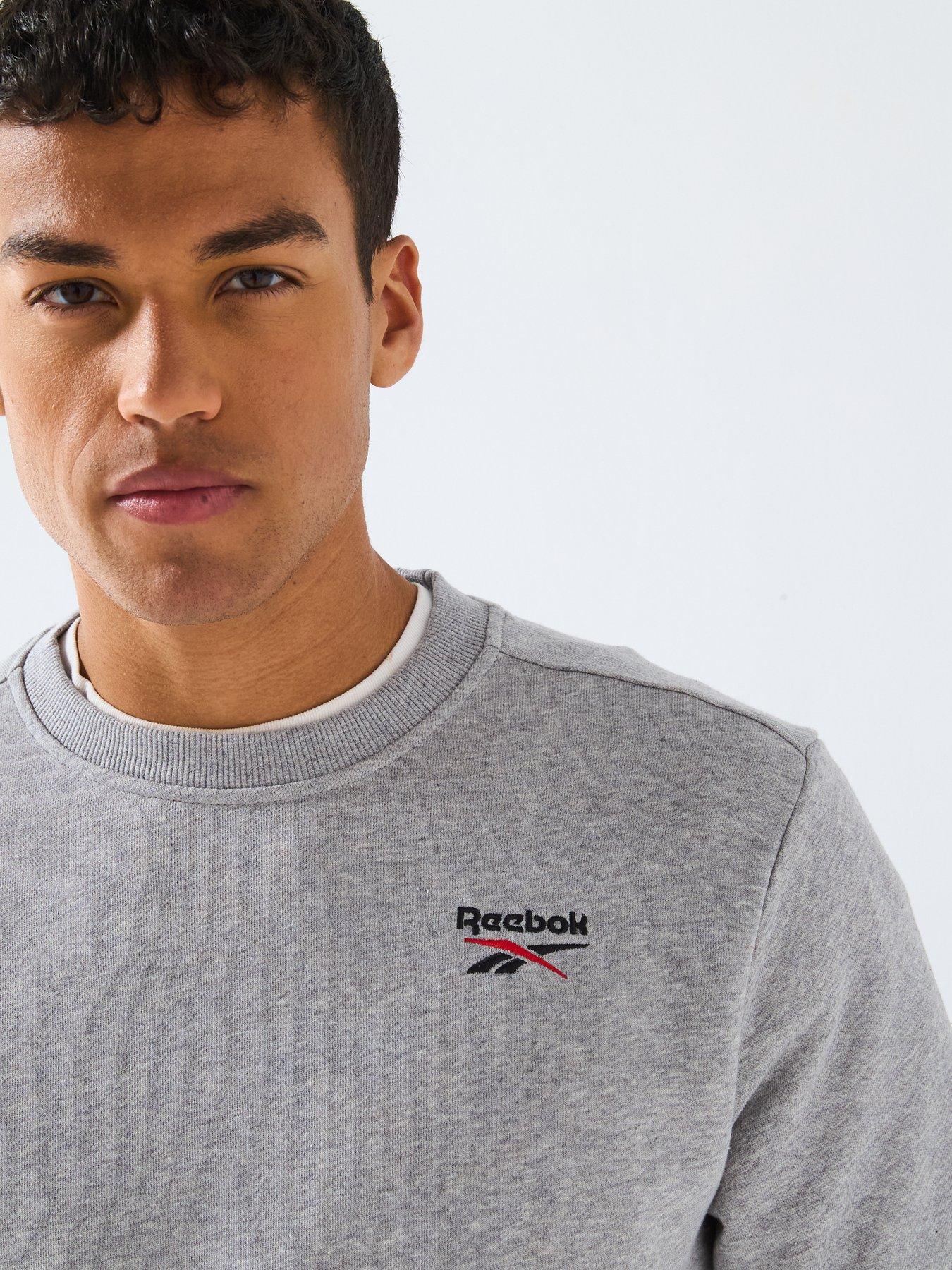 Reebok Mens Identity Small Logo Crewneck Sweater - Grey | Very