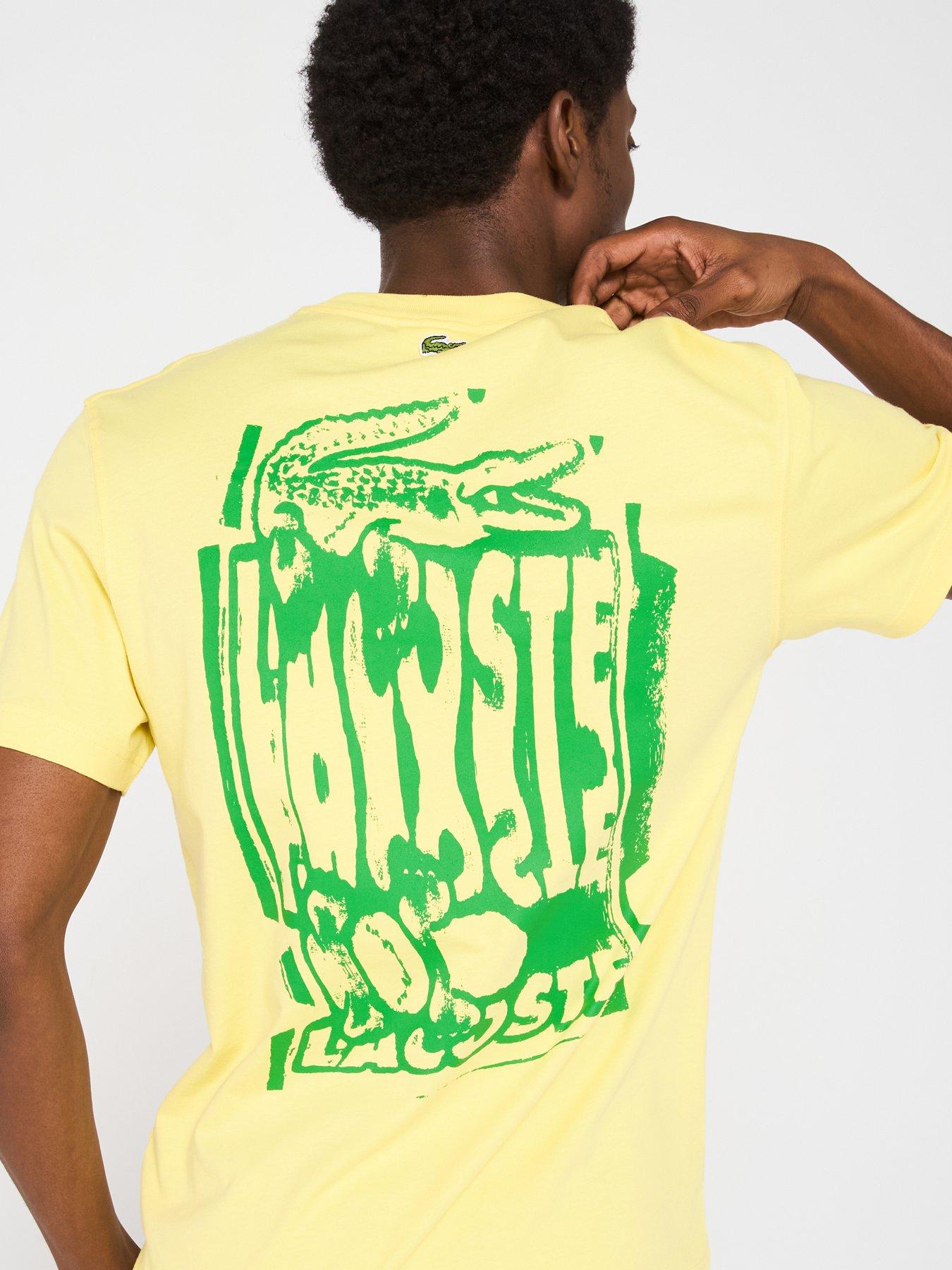 Lacoste Classic Fit Back Print T-Shirt - Yellow | Very