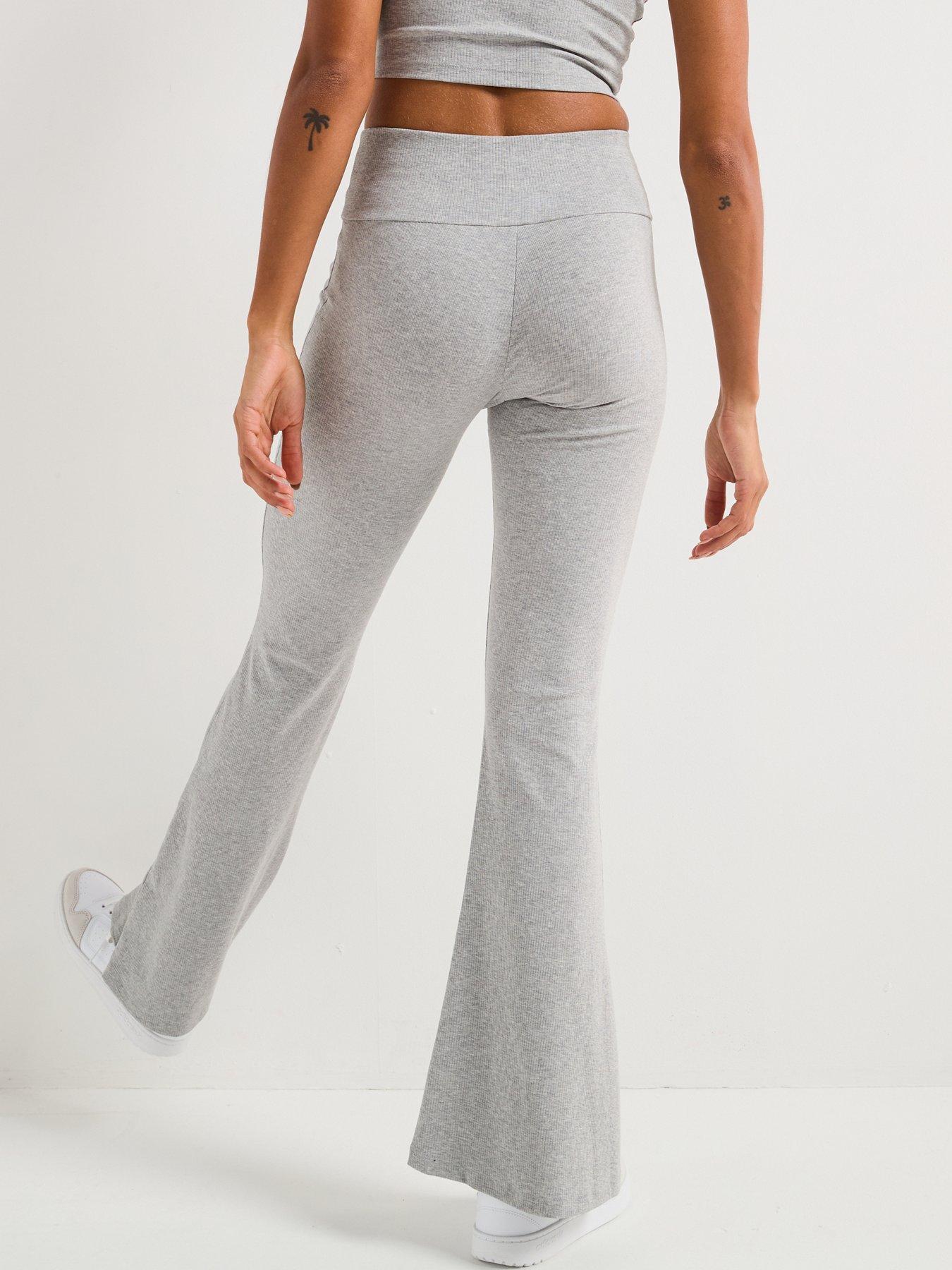 adidas Originals Womens Essentials Rib Flared Leggings - Grey | Very