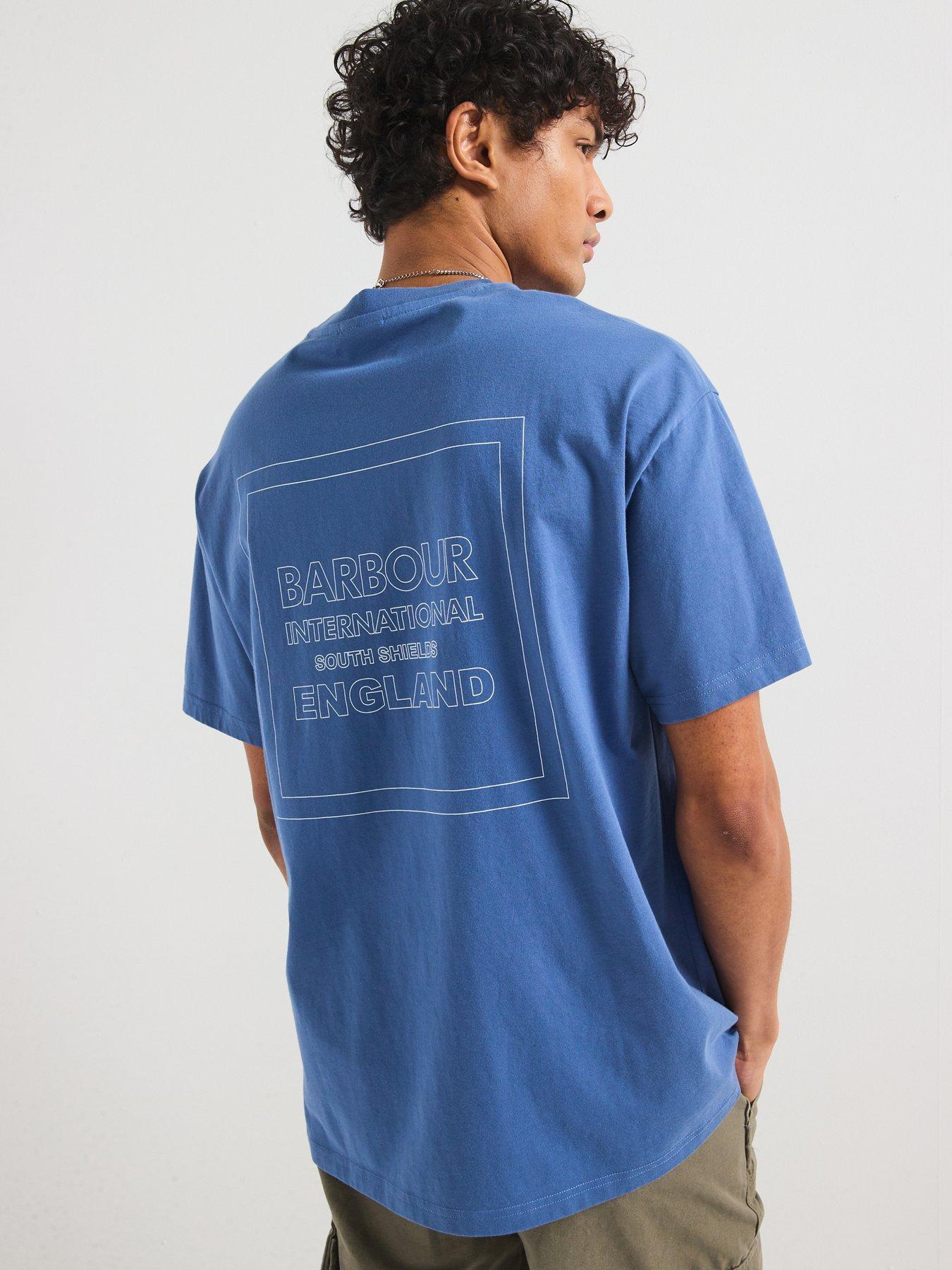 Barbour International Micro Block Oversized Back Hit T-Shirt - Blue | Very