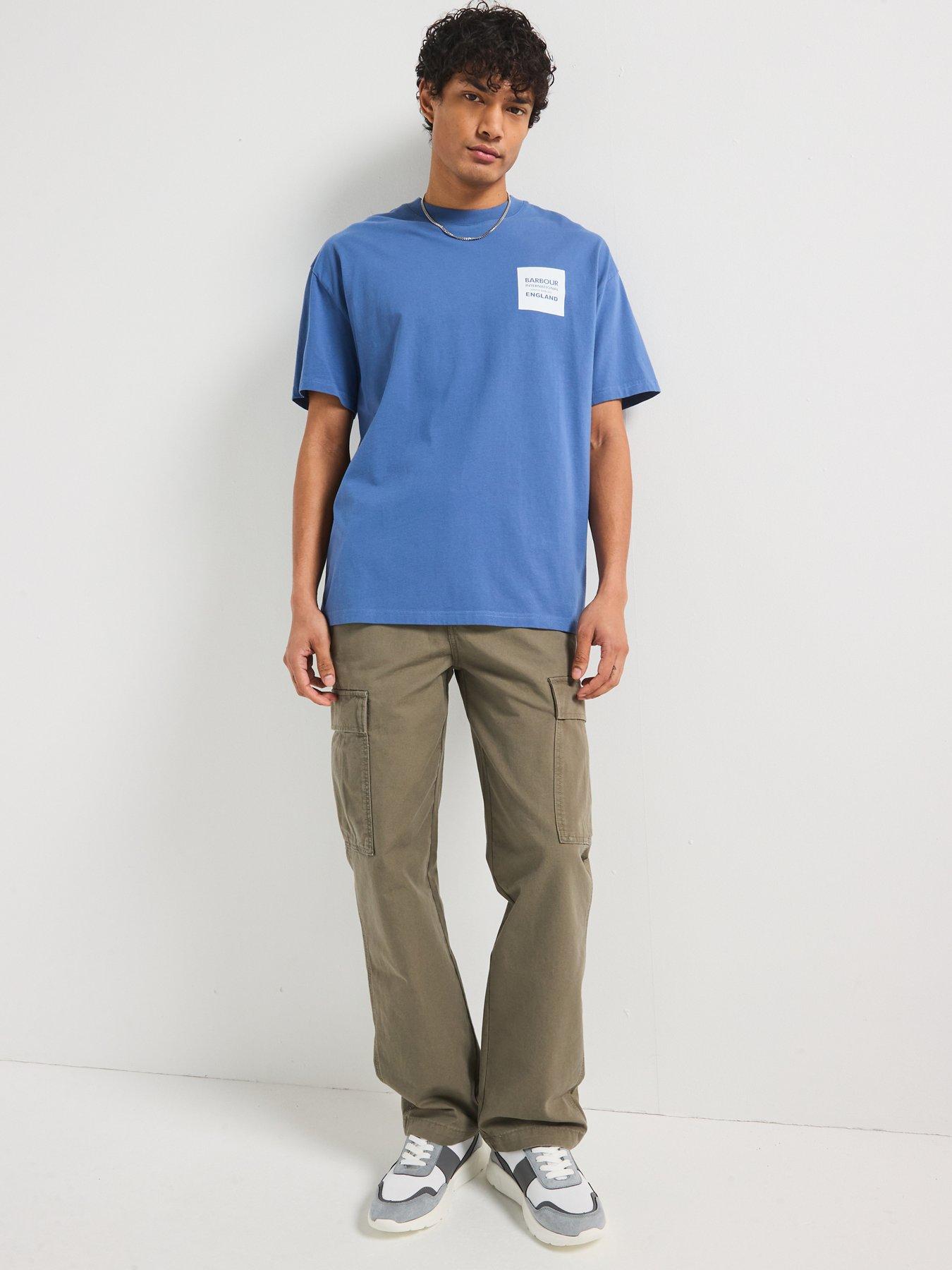 Barbour International Micro Block Oversized Back Hit T-Shirt - Blue | Very