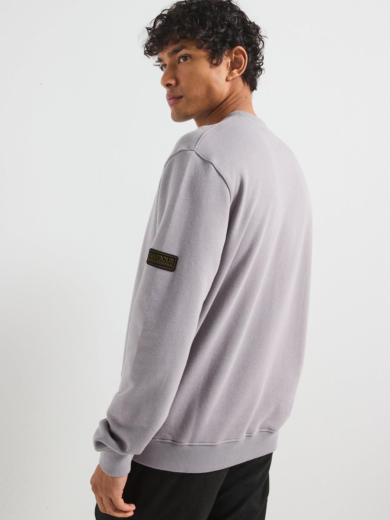 Barbour International Outline Badge Crew Sweat - Light Grey | Very