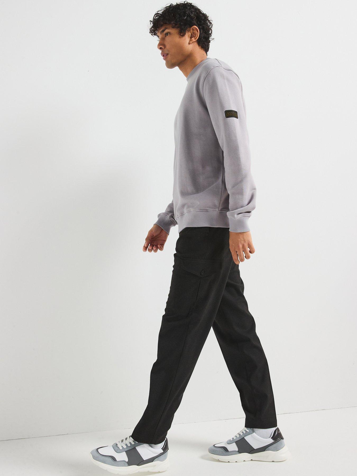 Barbour International Outline Badge Crew Sweat - Light Grey | Very