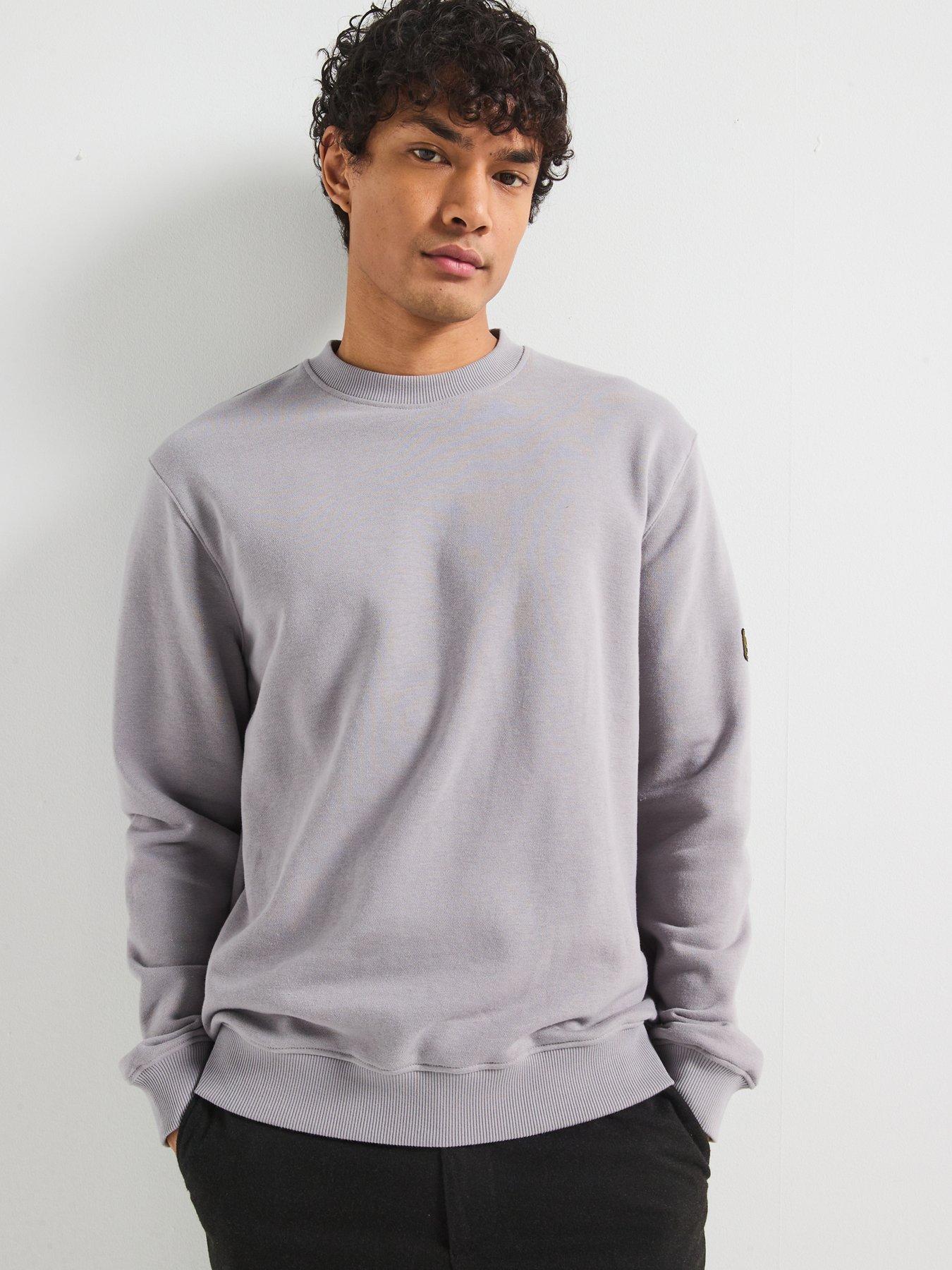 Barbour International Outline Badge Crew Sweat - Light Grey | Very