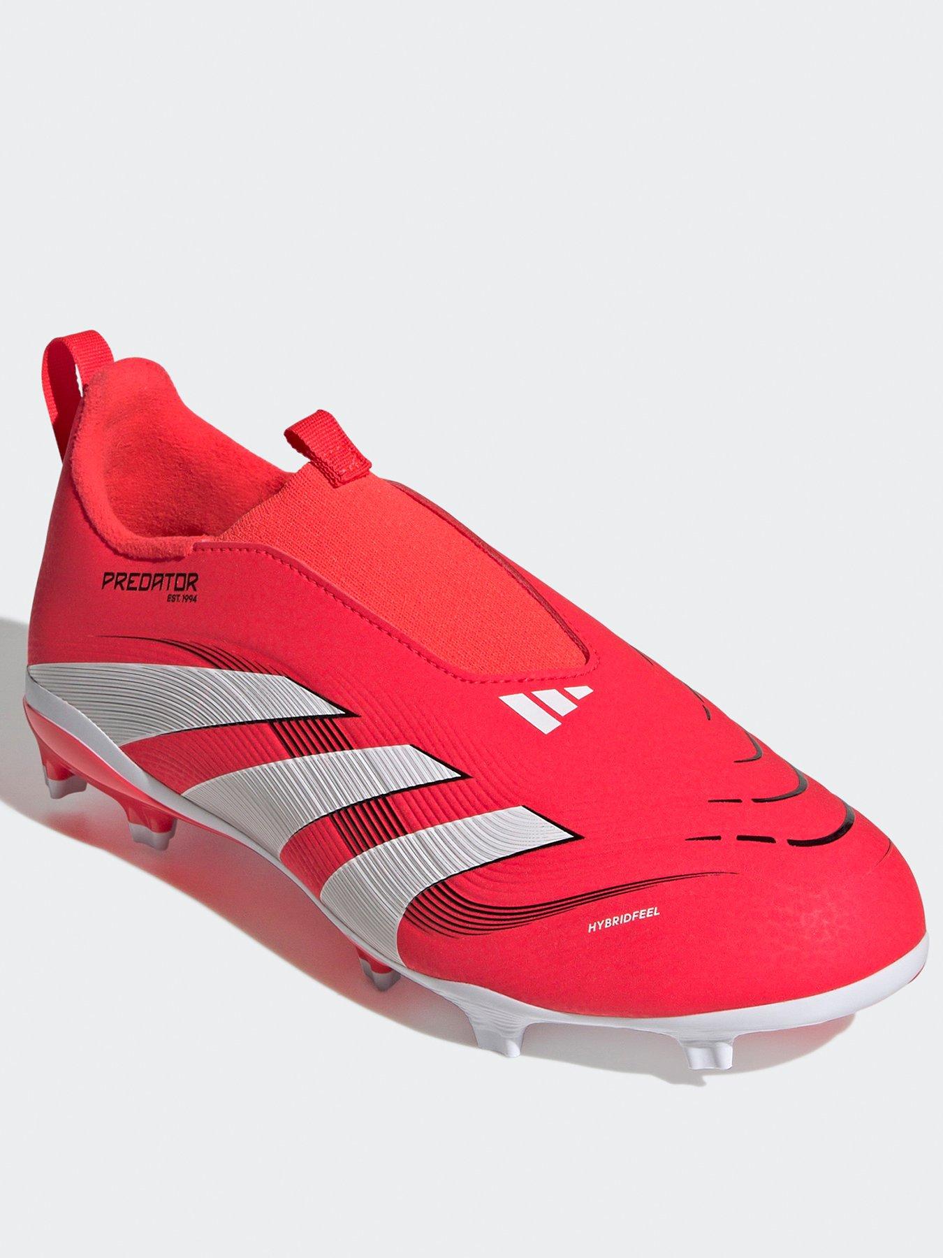 adidas Junior Predator League Laceless Firm Ground Football Boots - Red ...