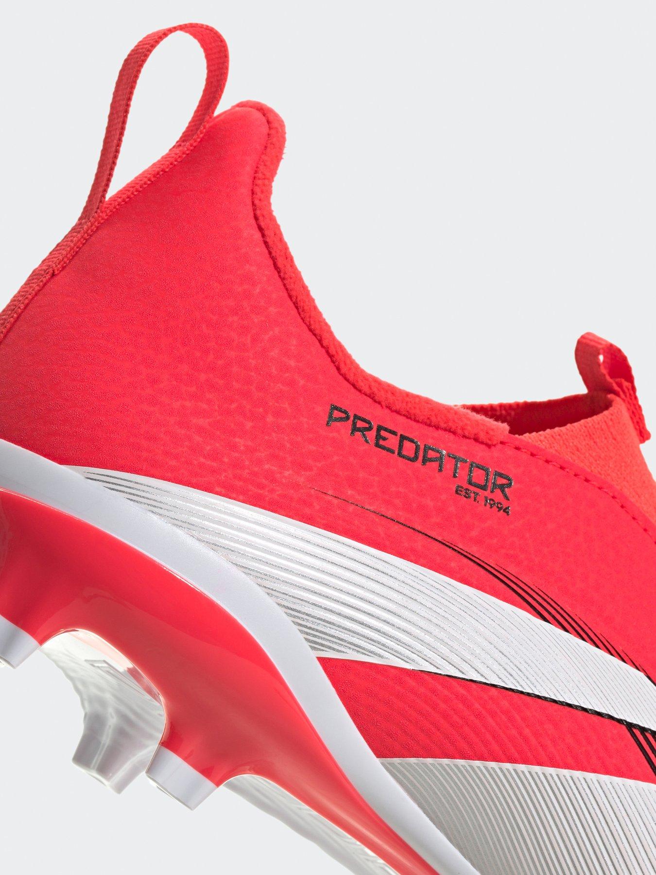 adidas Junior Predator League Laceless Firm Ground Football Boots - Red ...