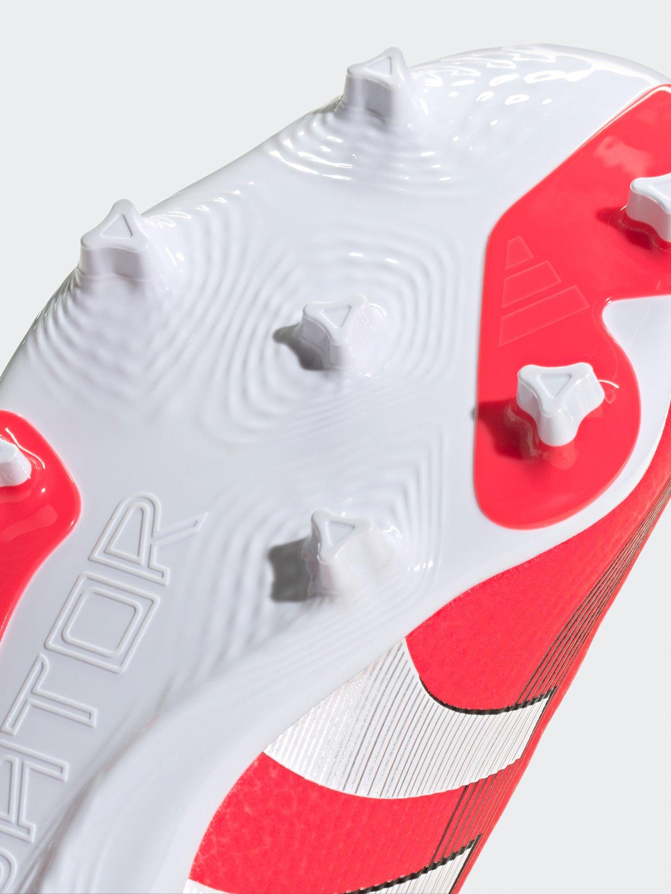 adidas Junior Predator League Laceless Firm Ground Football Boots - Red ...