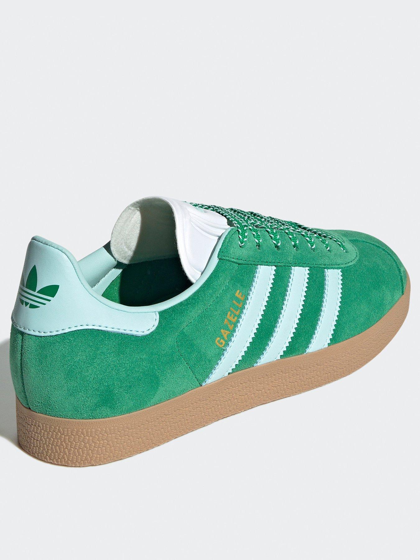 adidas Originals Women's Gazelle Trainers - Green/Semi Flash Aqua/Gold ...