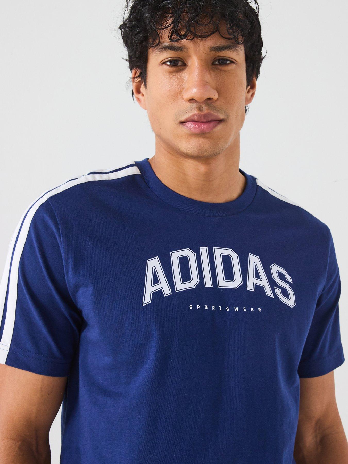adidas Sportswear Men's Codes Collegiate Linear Graphic Tee - Dark Blue ...