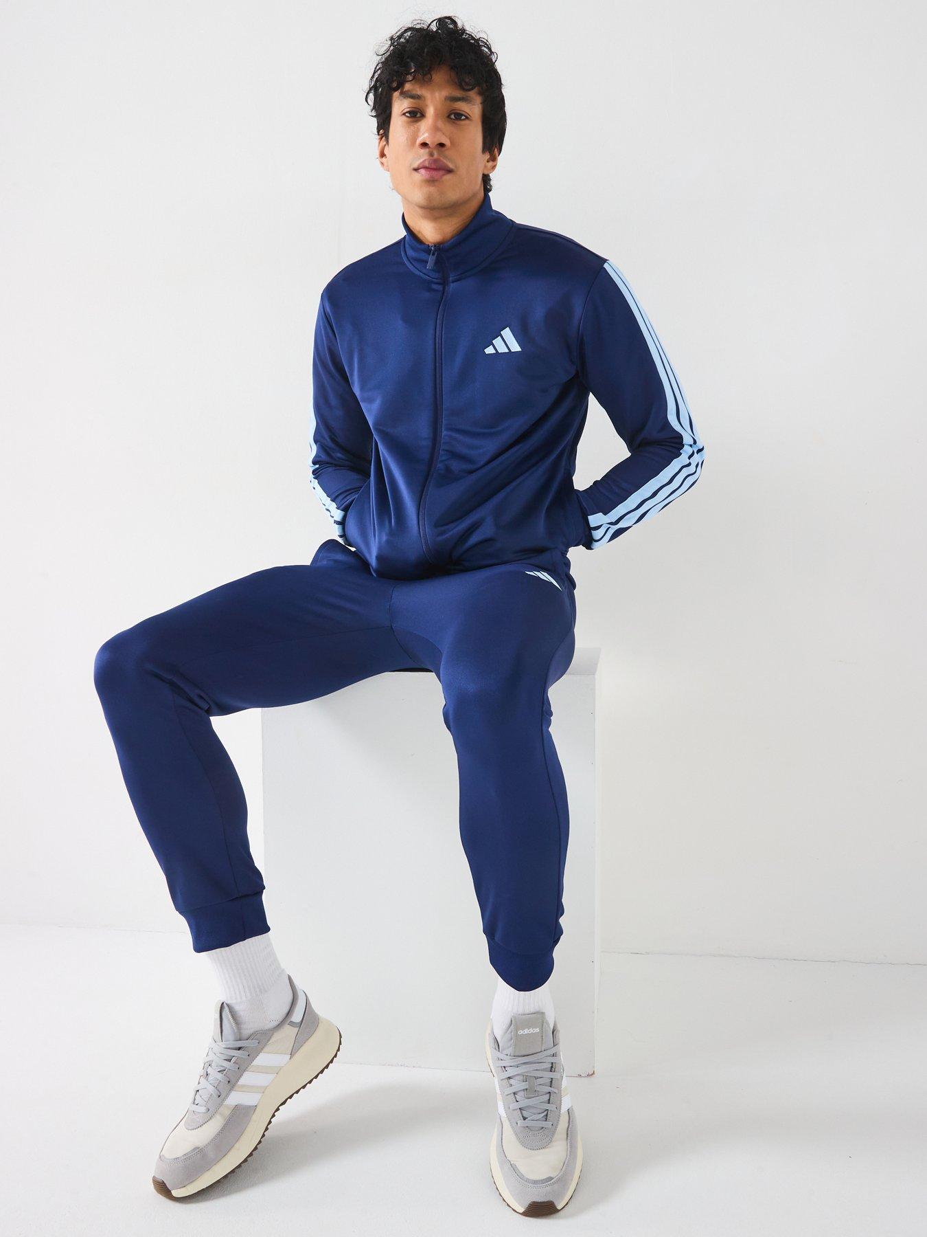 adidas Sportswear Mens Sportswear Basic 3-stripe French Terry Tracksuit ...