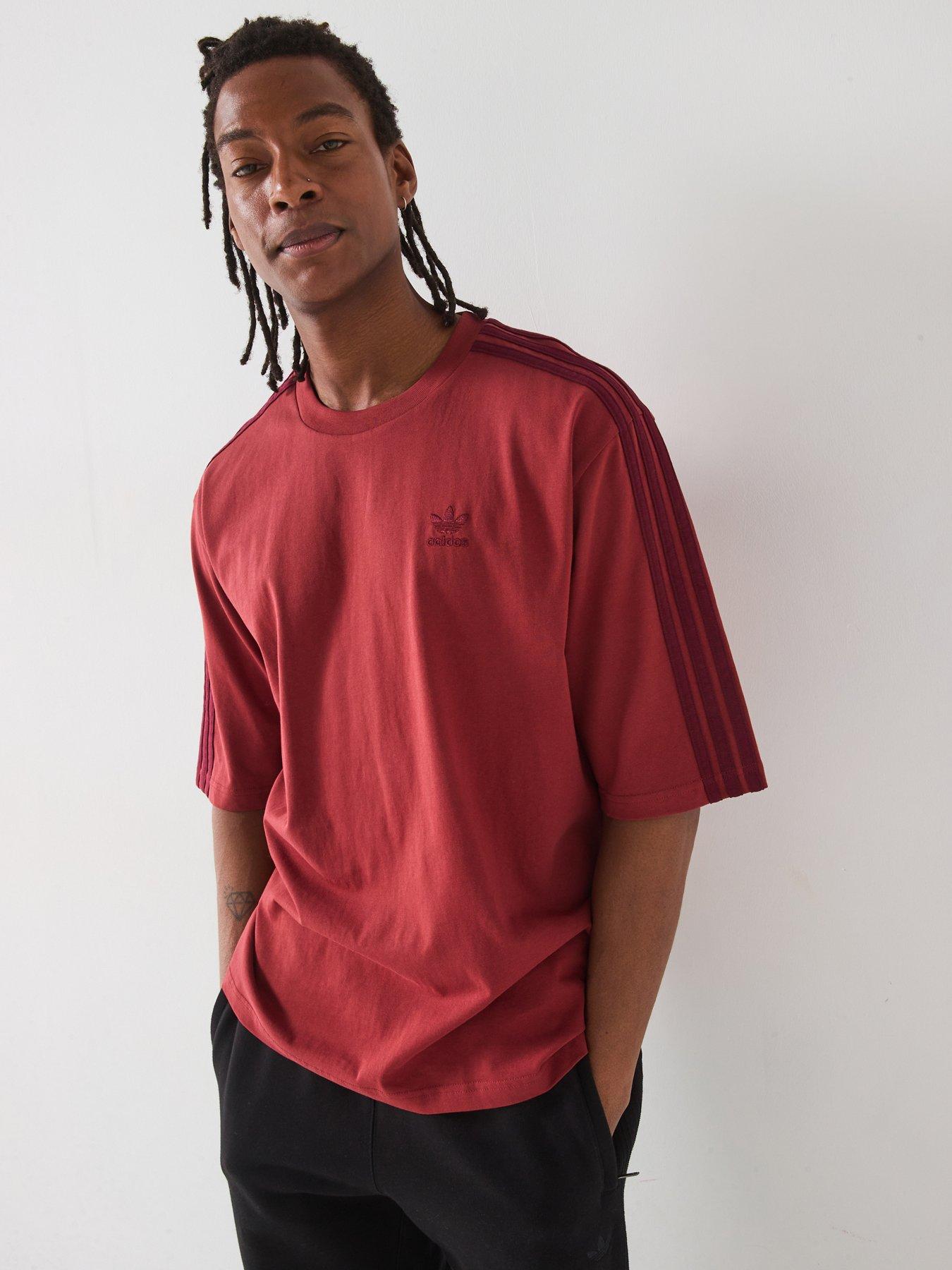 adidas Originals Men's Adicolor Oversized T-Shirt - Preloved Ruby | Very