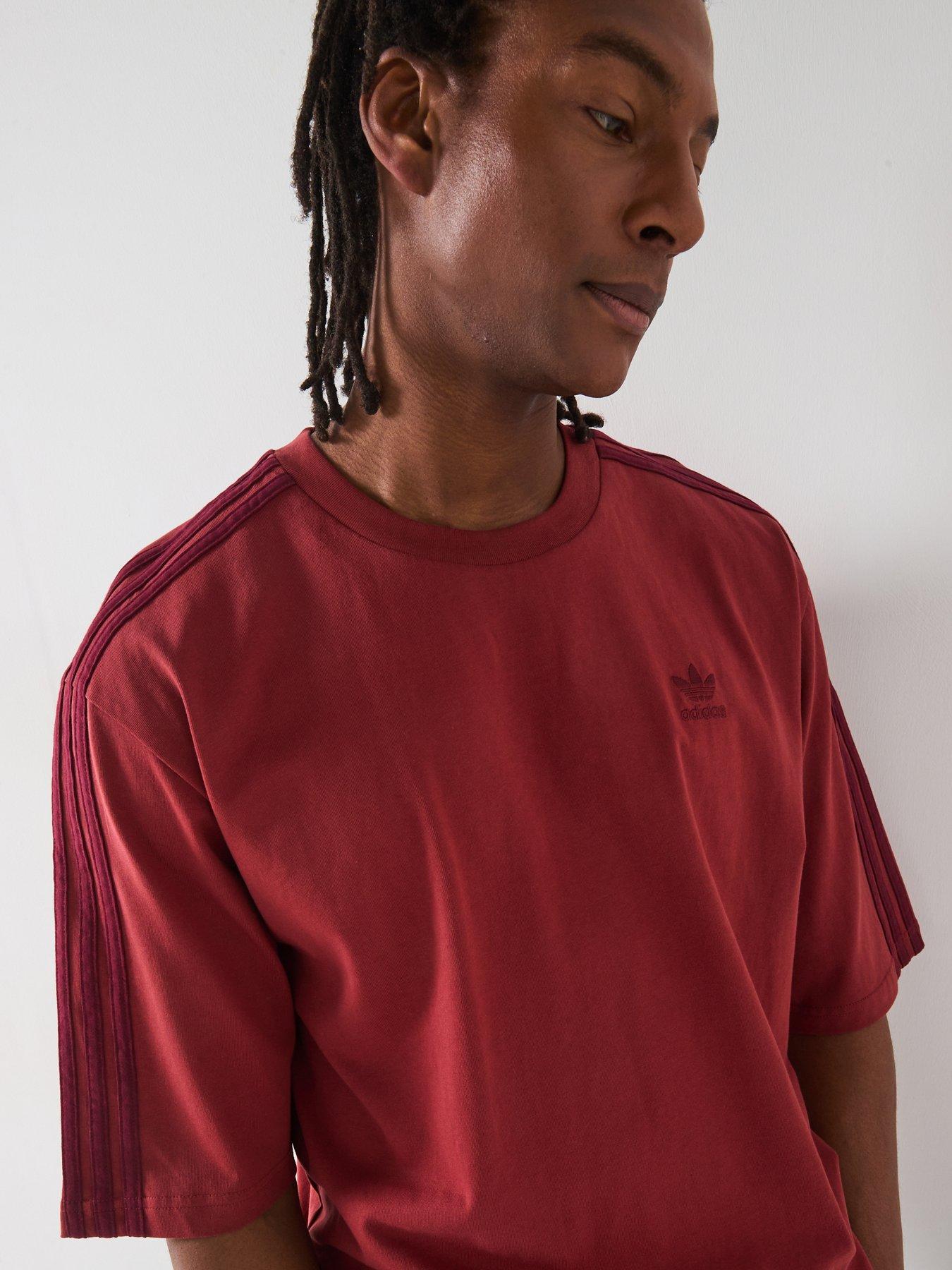 adidas Originals Men's Adicolor Oversized T-Shirt - Preloved Ruby | Very