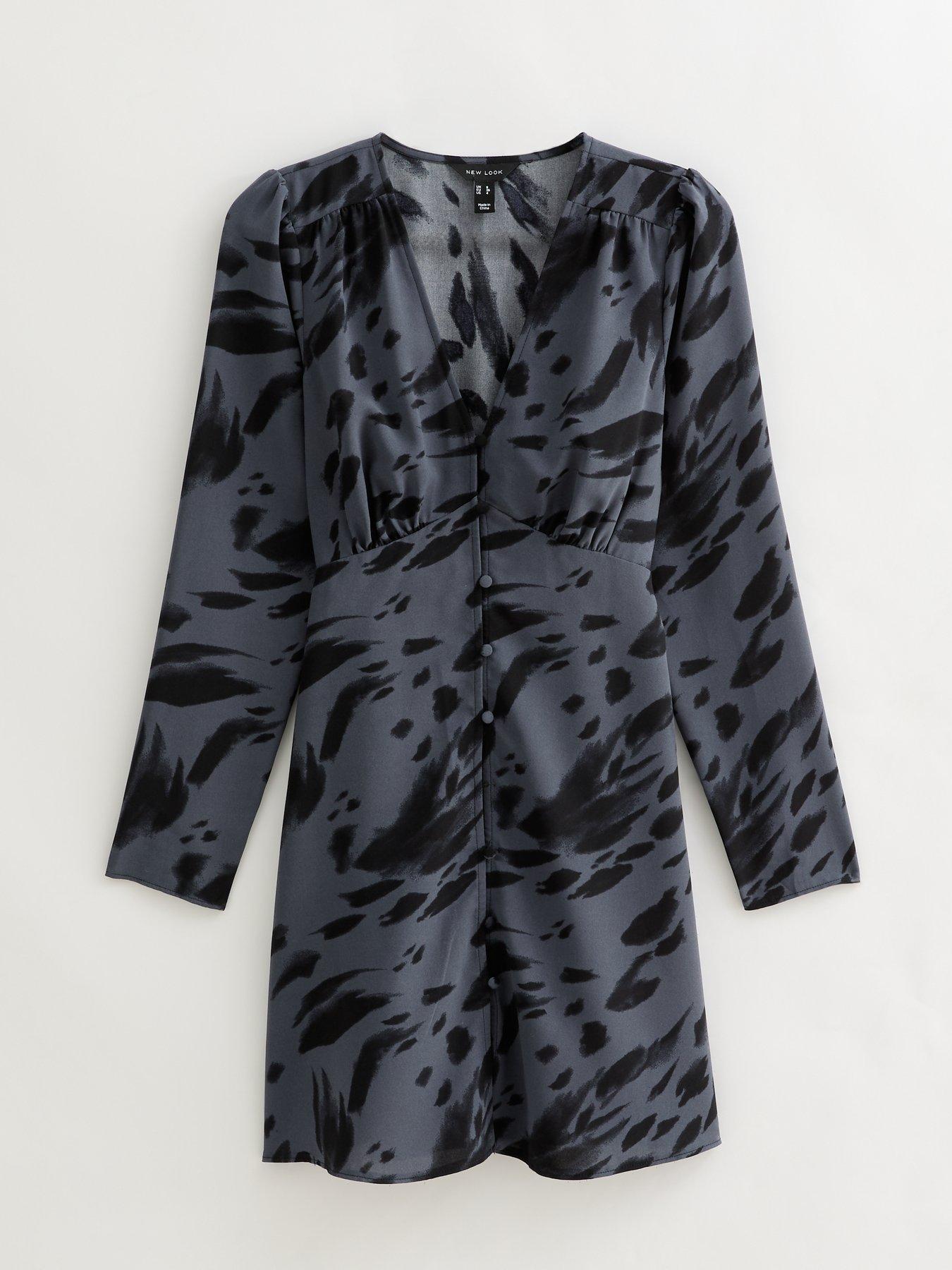 New Look Blur Print Mini Dress - Blue | Very