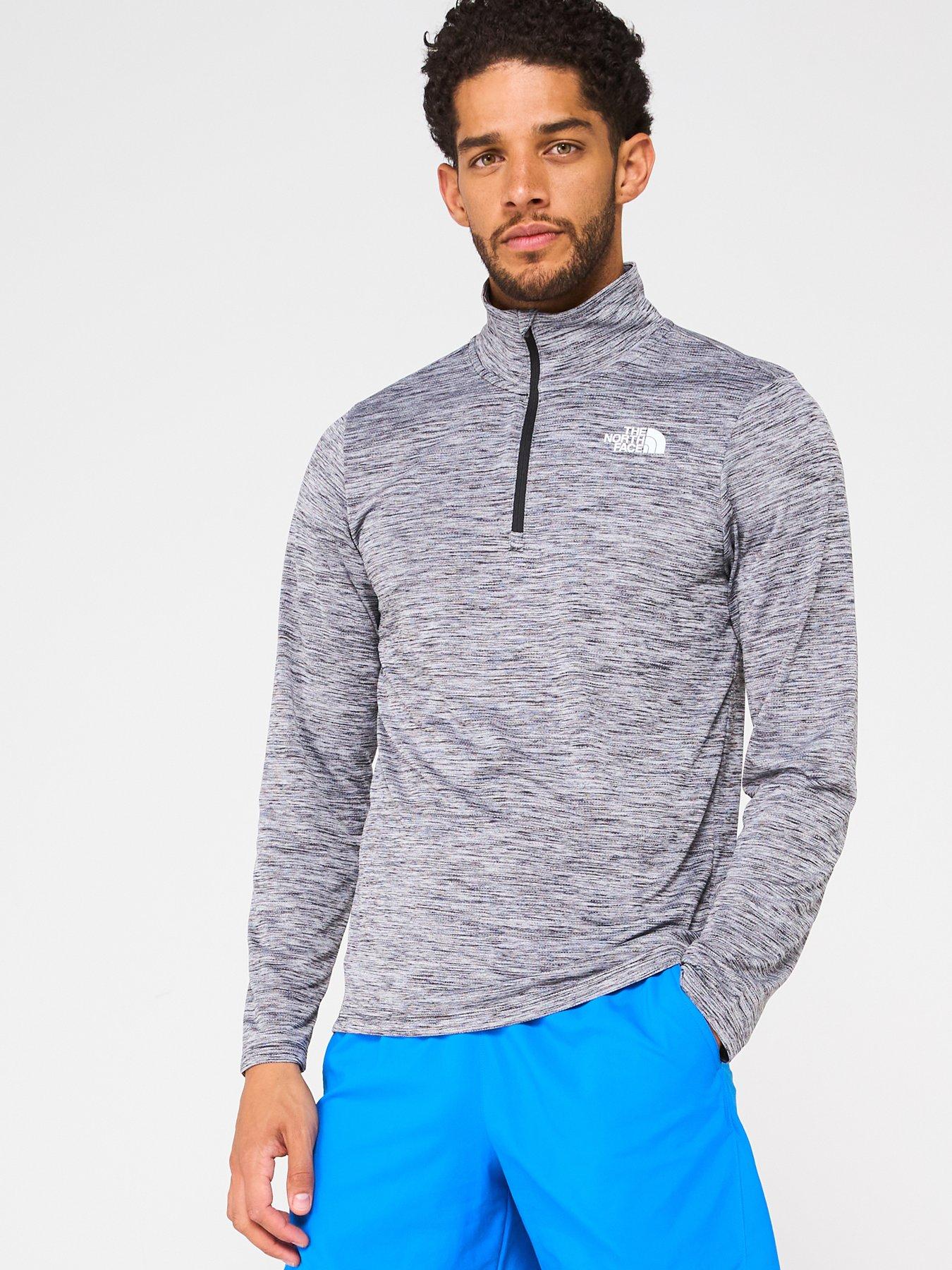 THE NORTH FACE Men's 24/7 Rager Long Sleeve 1/4 Zip Tee - Grey | Very