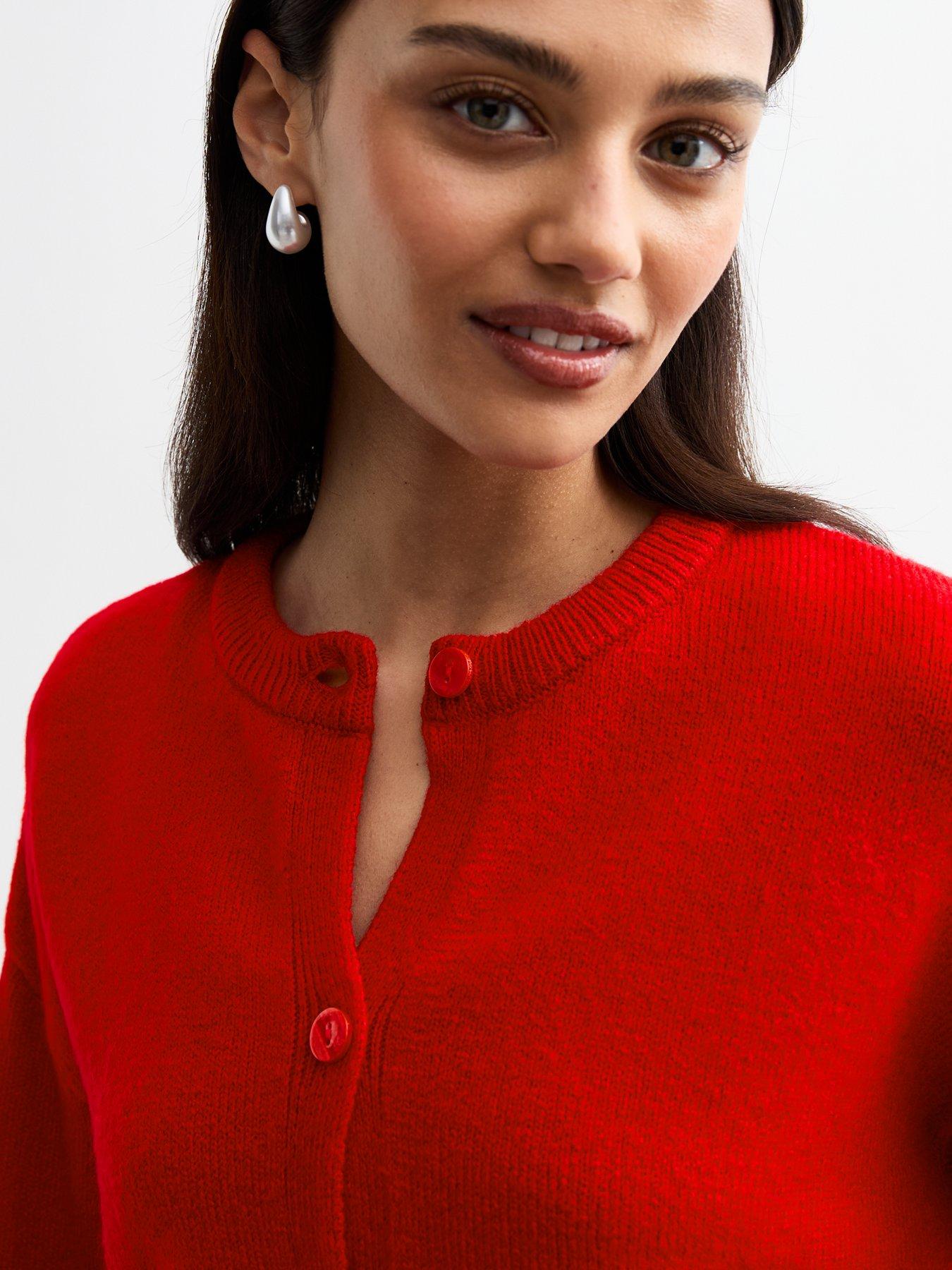 New Look Crew Neck Cardigan - Red | Very