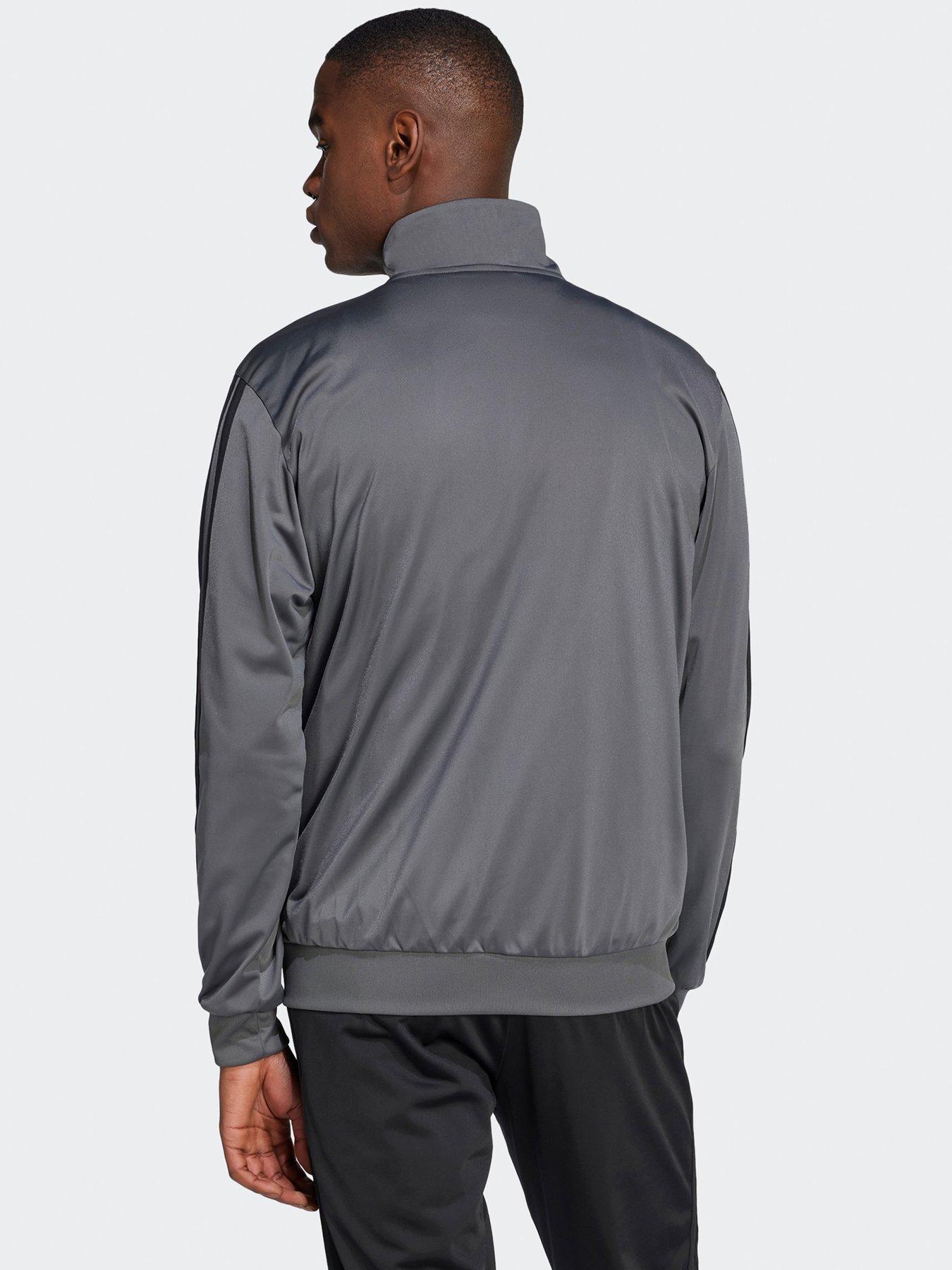 adidas Sportswear Mens 3-Stripe Tricot Regular Track Jacket - Dark Grey ...