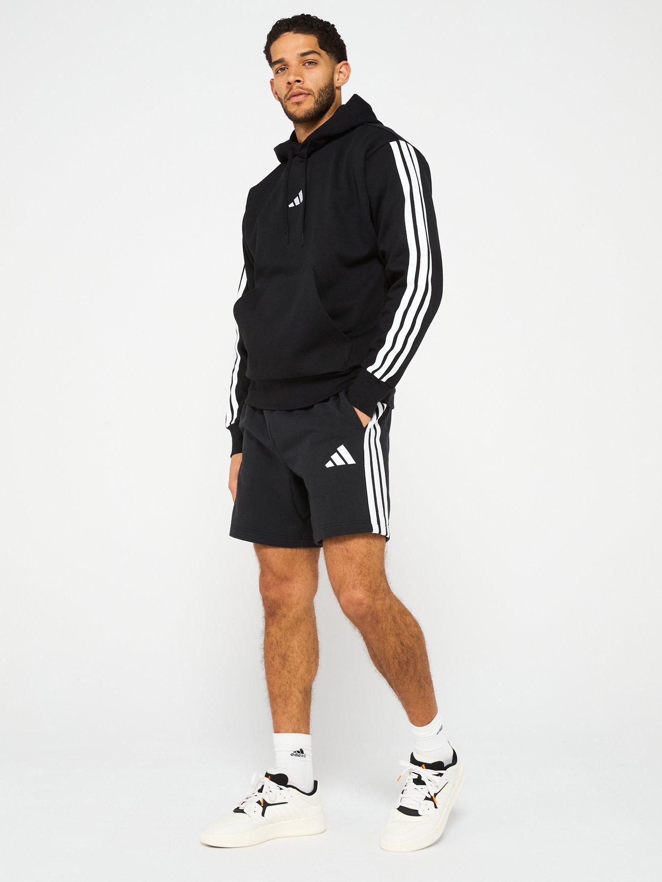 adidas Sportswear Mens Essential 3-Stripe French Terry Shorts - Black | Very