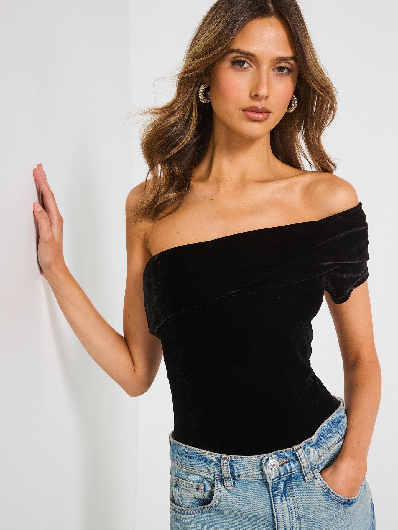 Mango Velvet Bodysuit - Black | Very