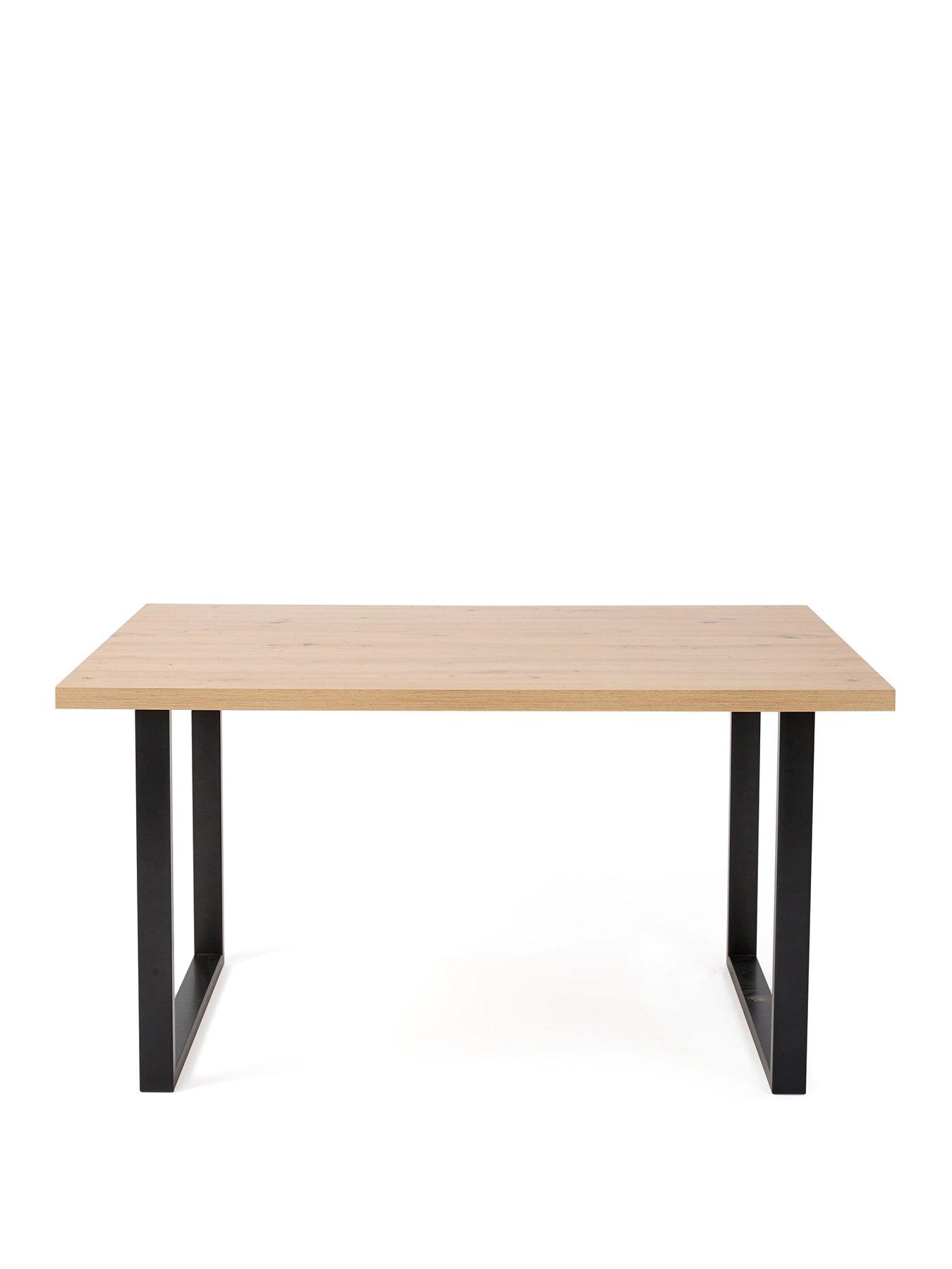 Very Home Burton 140 cm Dining Table + 4 Harlem Dining Chairs - Artisan Oak/Grey | Very