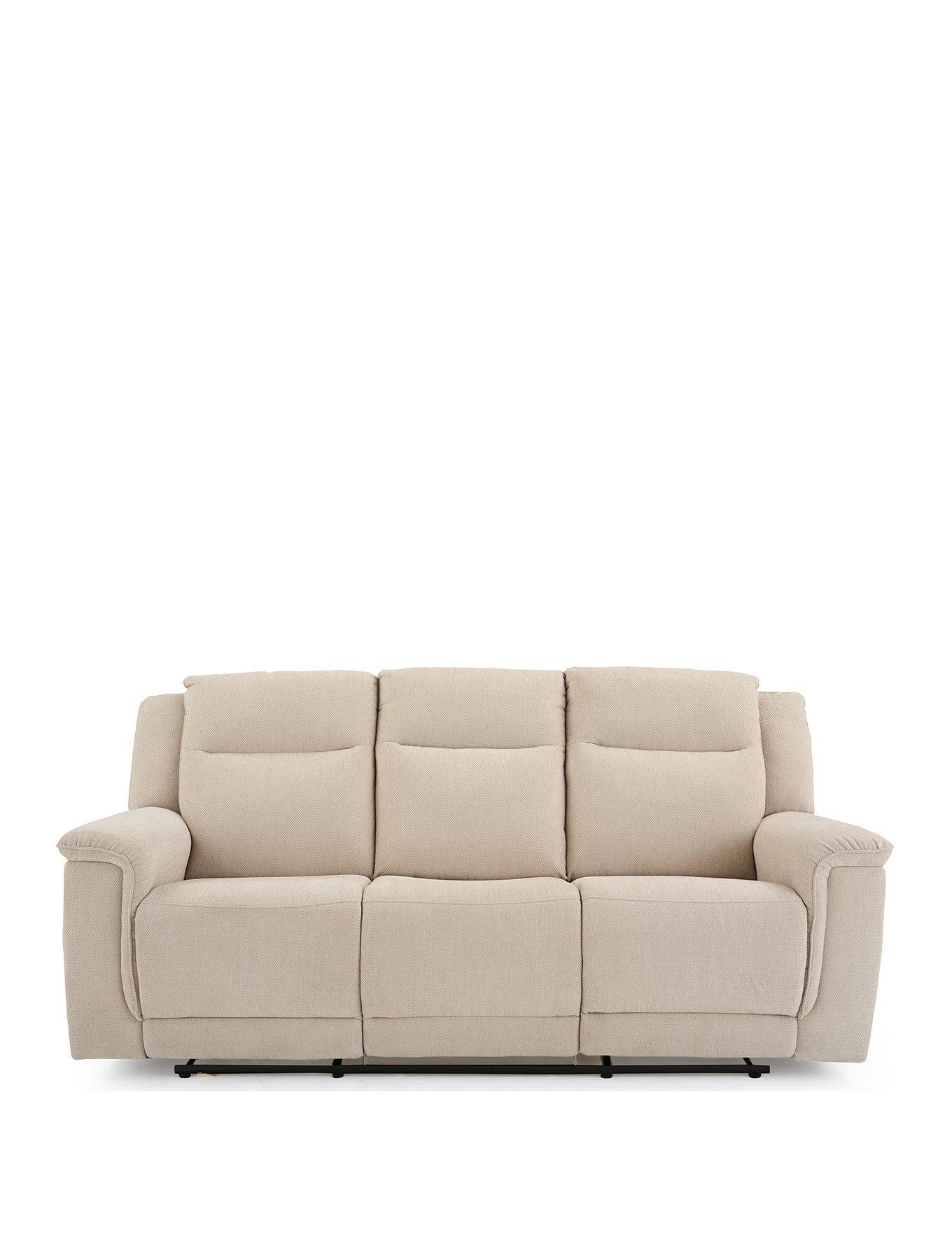 Very Home Miro 3 Seater Manual Fabric Recliner Sofa | Very