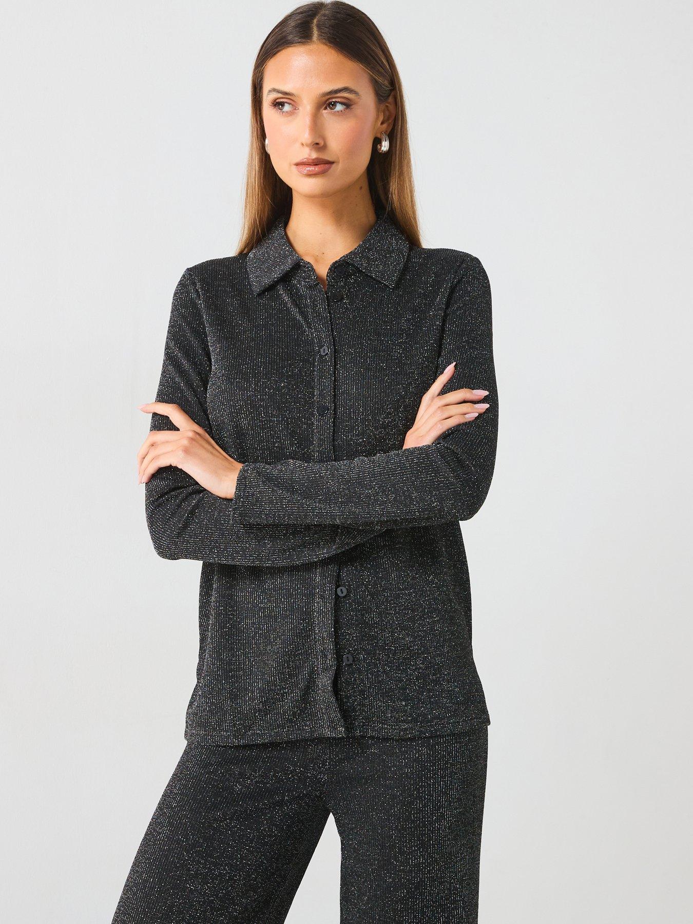 Mango Lurex Knitted Shirt - Grey | Very