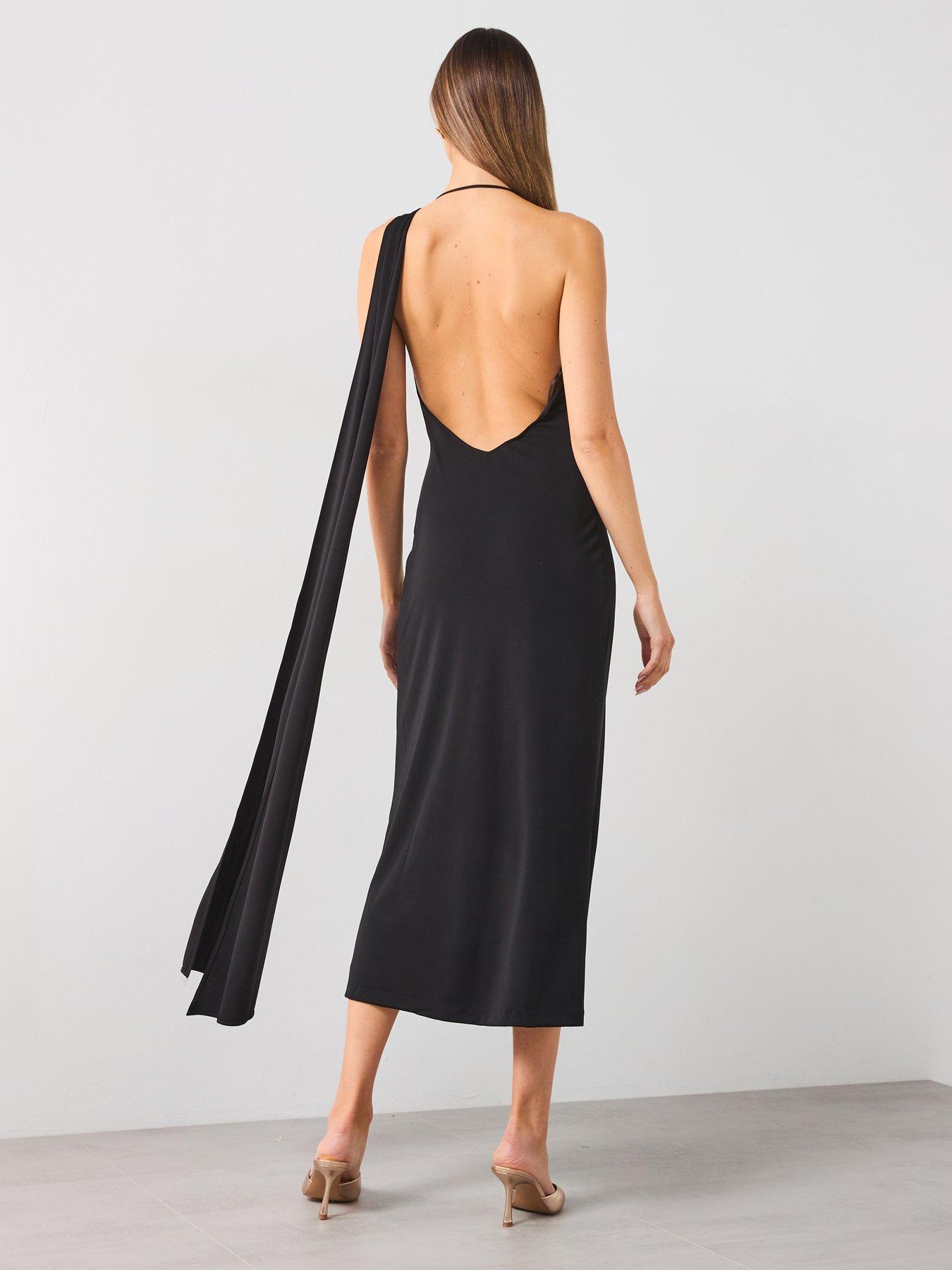 Mango Asymmetrical Bow-Neck Dress - Black | Very