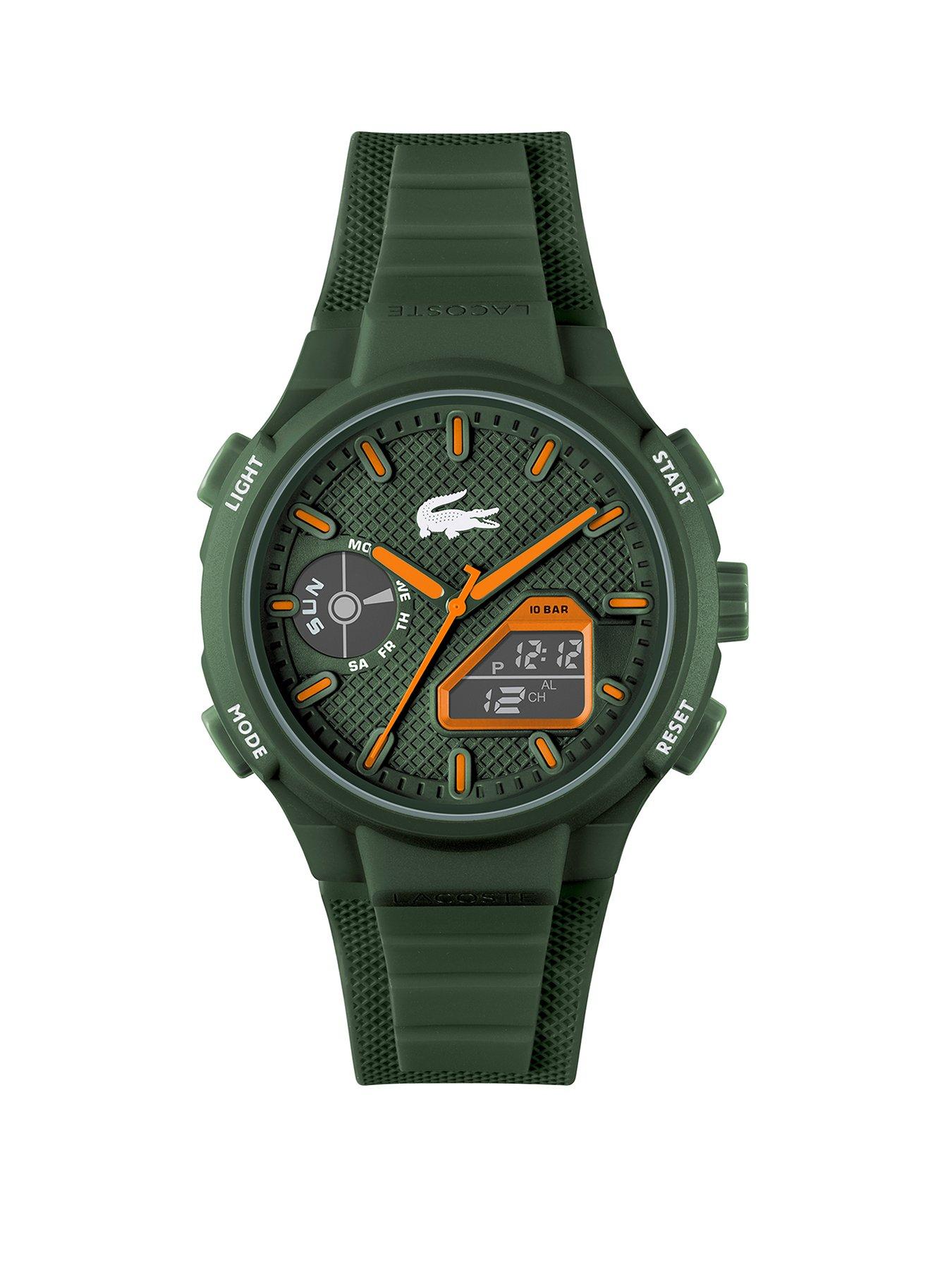 Lacoste LC33 Mens 45mm Khaki silicone watch | Very