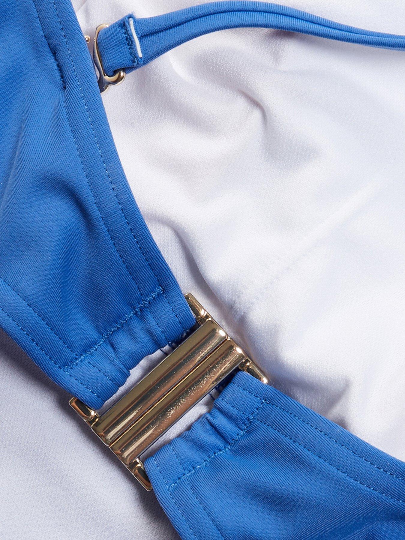 Speedo Womens Bandeau Tie Strap Swimsuit - Blue | Very