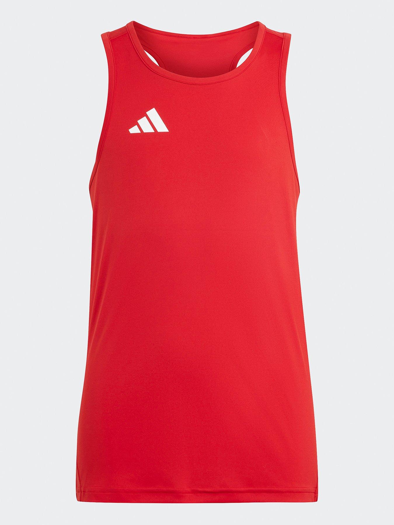 adidas Junior Unisex Running Team Vest - Red | Very