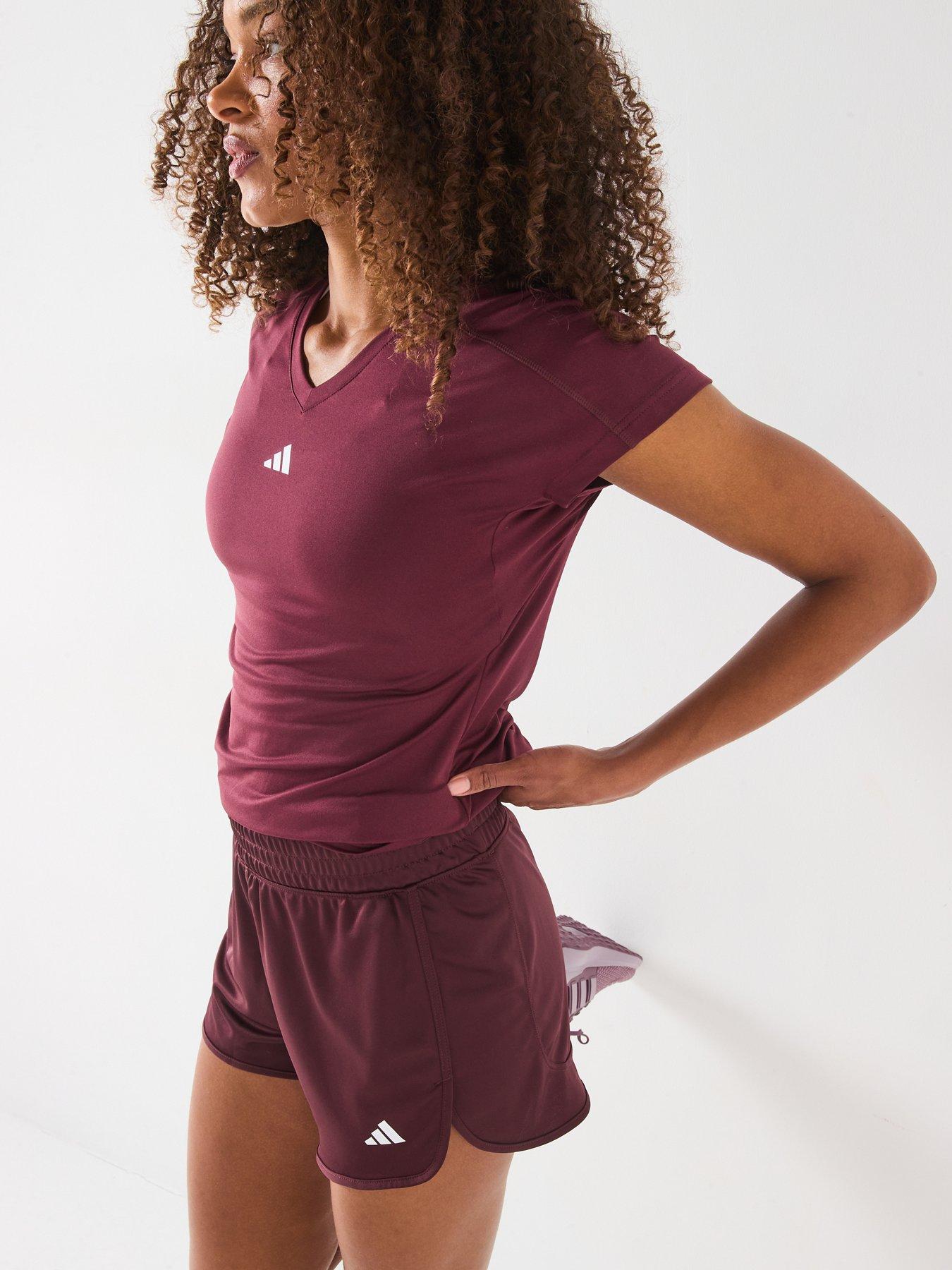 adidas Womens Training Pacer Knit High Waist 5 Inch Shorts - Aurora ...