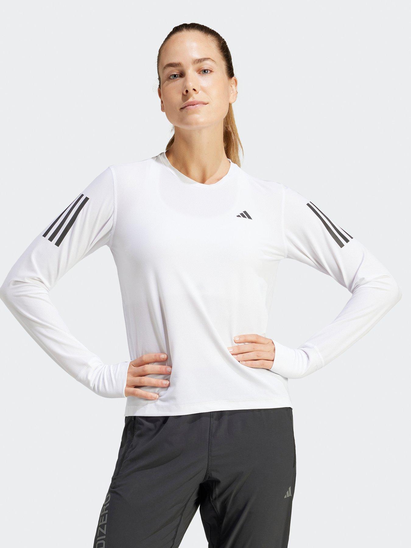 adidas Womens Running Own The Run Long Sleeve Top - White | Very